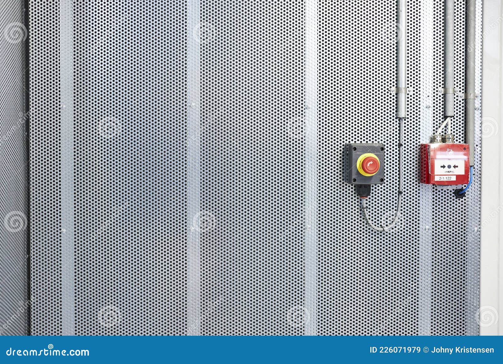 Close Up of Big Red Button in a Construction Building Stock Image ...