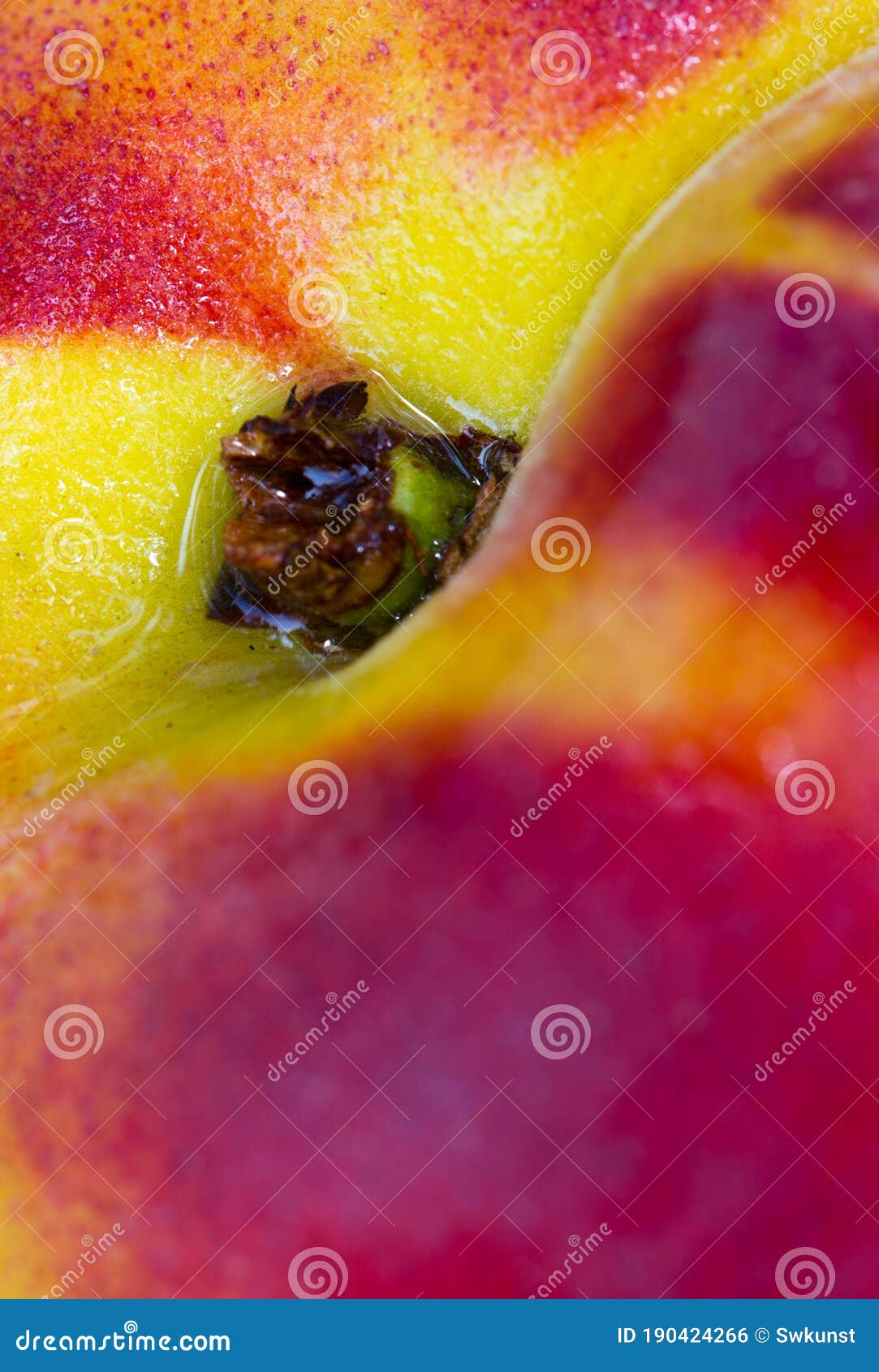 Close Up of Big Red Nectarine with Water Drops. Stock Photo - Image of ...