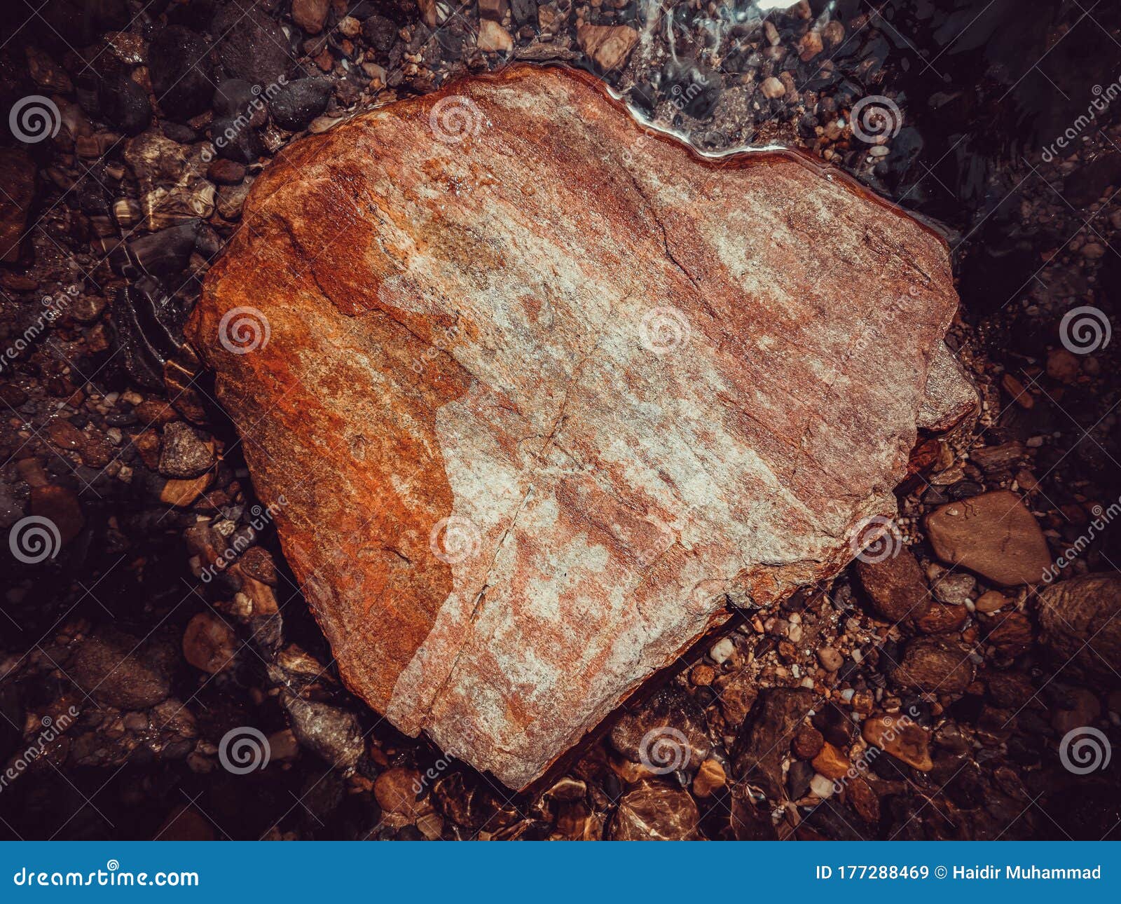 Close-up Big River Stone in Shallow River Stock Image - Image of ...
