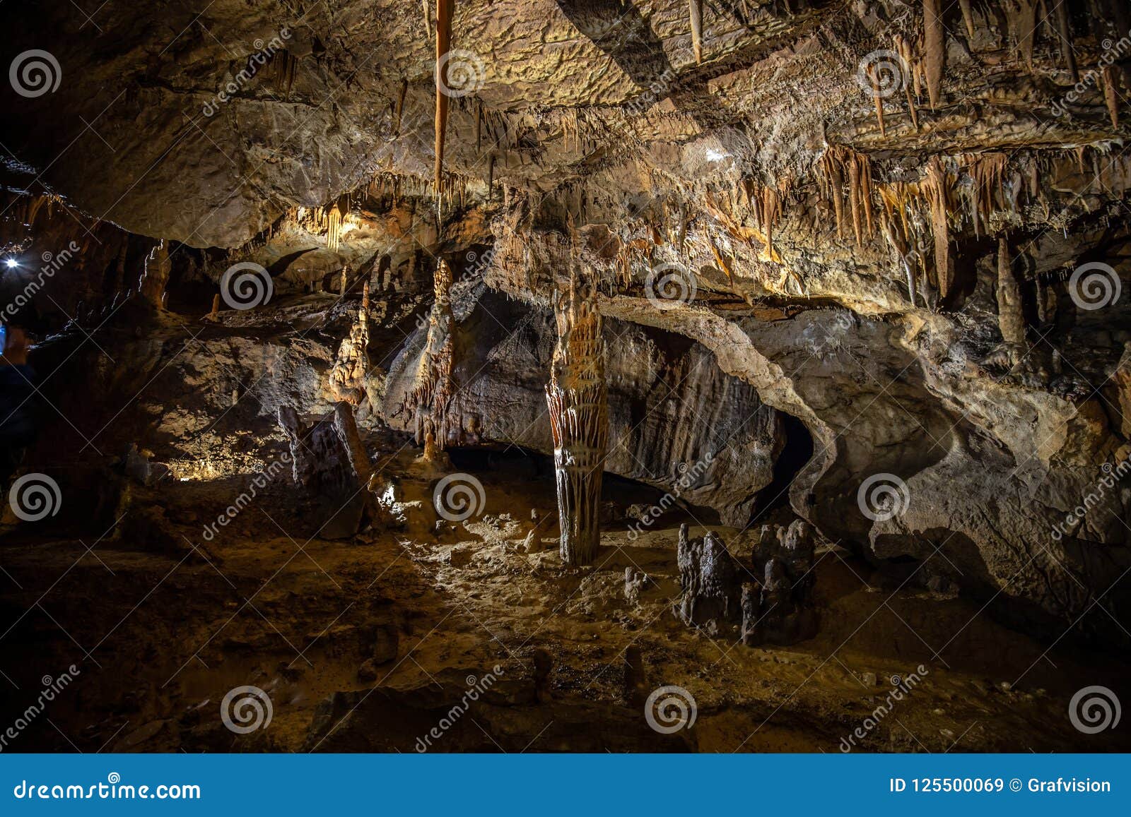 Inside cave scene. stock image. Image of cavern, structure - 125500069