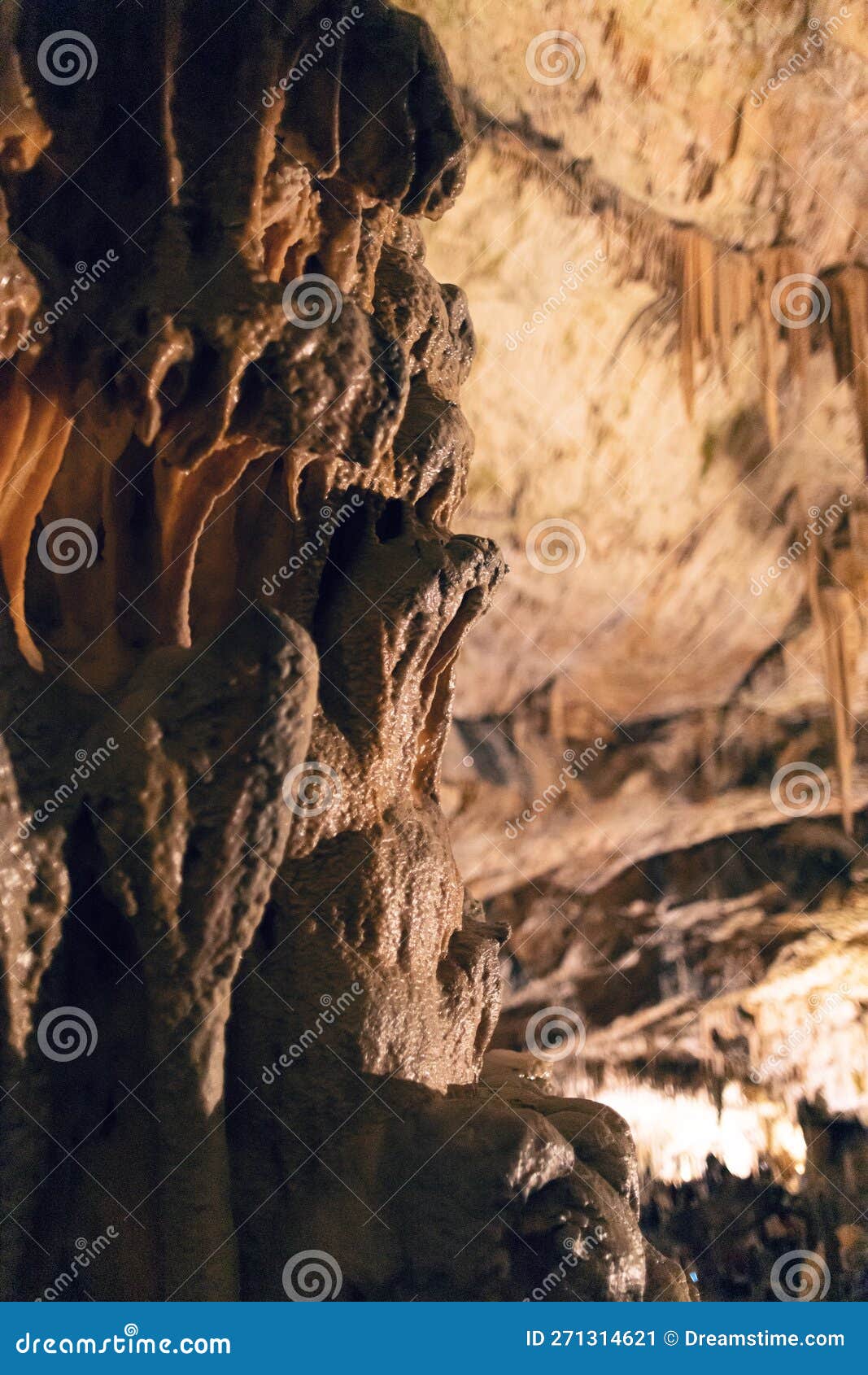 Close up of big stalagmite stock image. Image of stalactite - 271314621