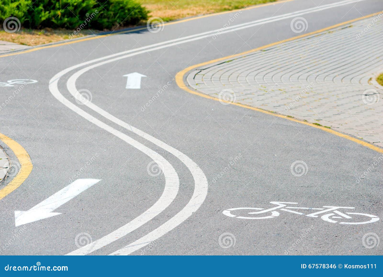 Close-up of a Bike Path in the Park Stock Photo - Image of close, park ...