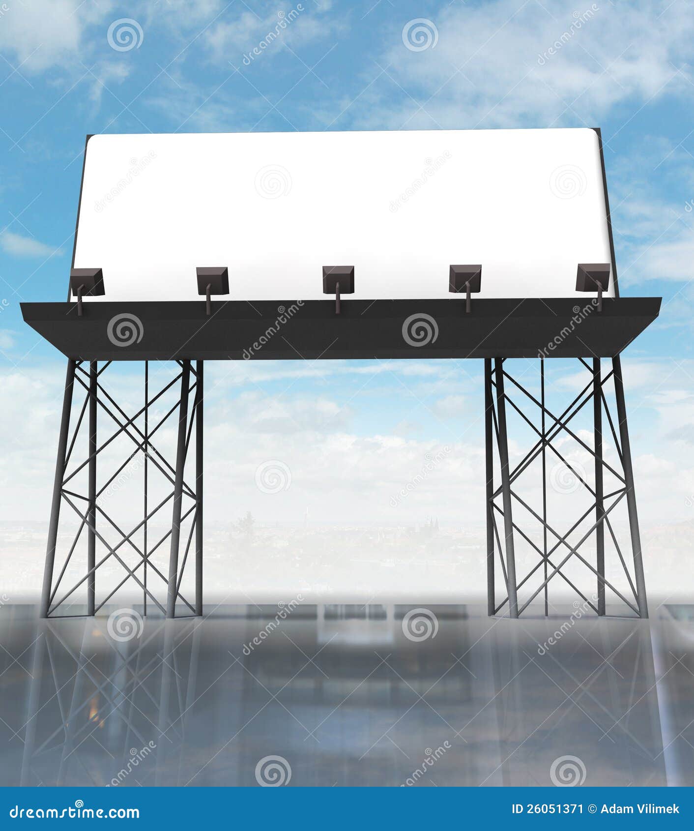 Close Up on Billboard Construction with Reflectors Stock Illustration ...