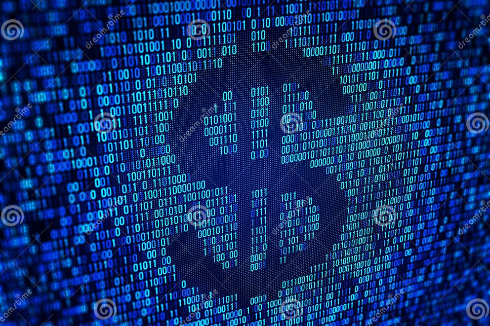 Close-up of Binary Code on a Digital Screen, Depicting Data and Computer Programming Concepts on ...