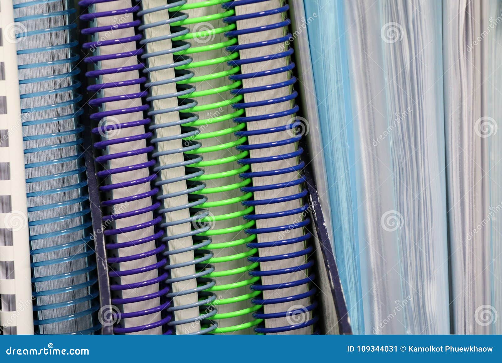 Close Up of Binding Spine on Document Cover and Paper Stock Image ...