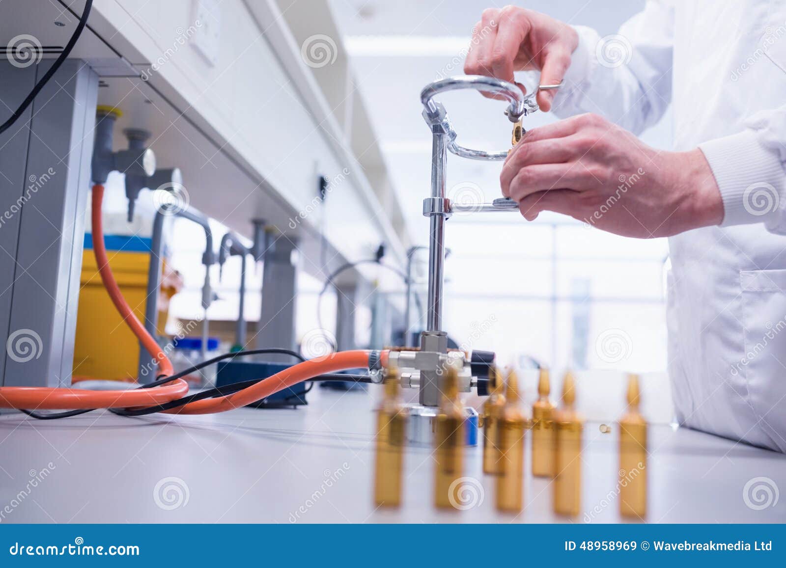 Close Up of a Biochemist Sealing a Vial Stock Image - Image of person ...