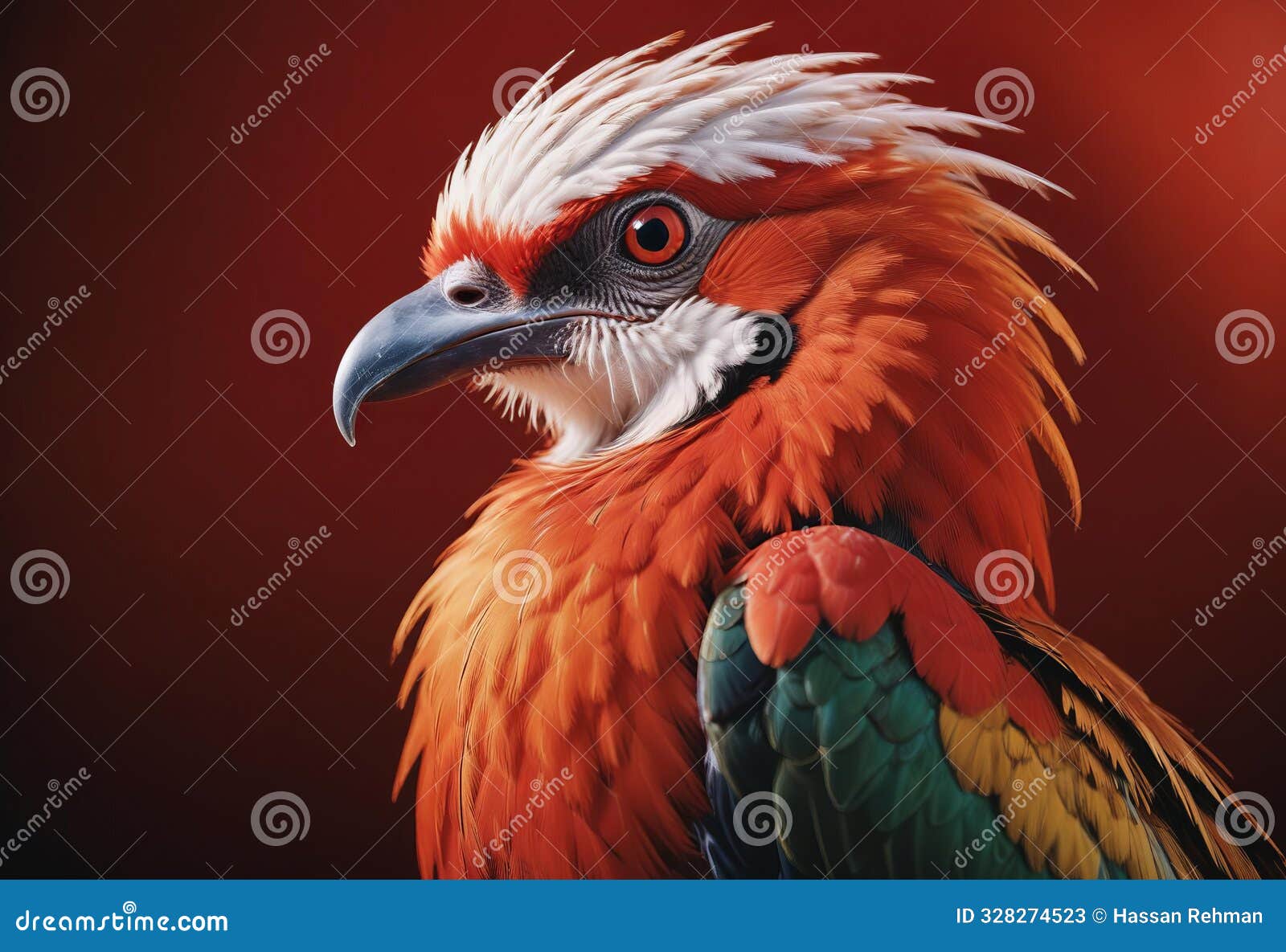 A Close Up of Bird. Metallic and Colorful Decoration in the Back Stock ...