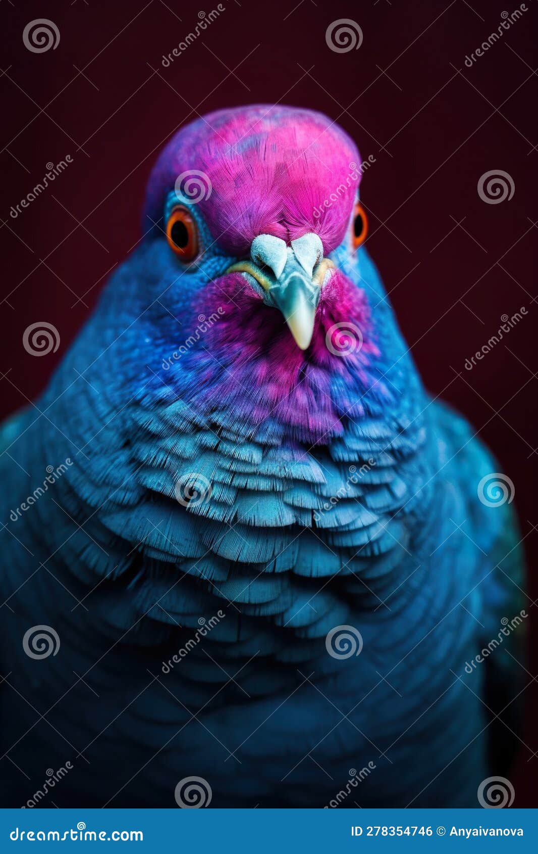 A Close Up of a Bird with a Pink Head. Generative AI Image. Stock Photo ...
