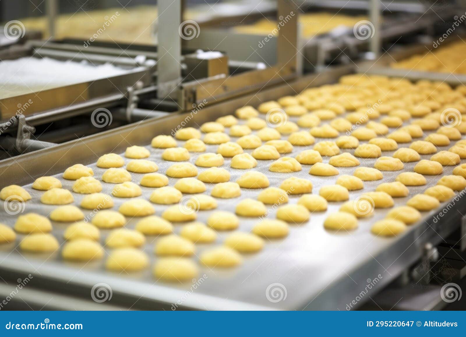 Close-up of Biscuit Dough on a Production Line Stock Image - Image of ...