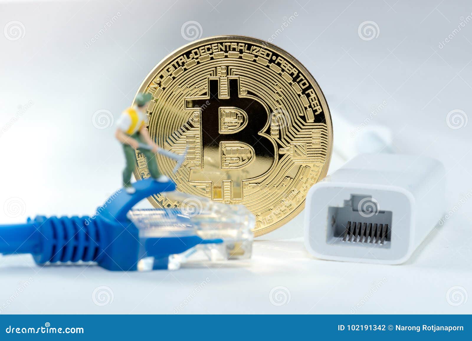 Bitcoin Money Mining Connect Internet Network Stock Photo - Image of ...