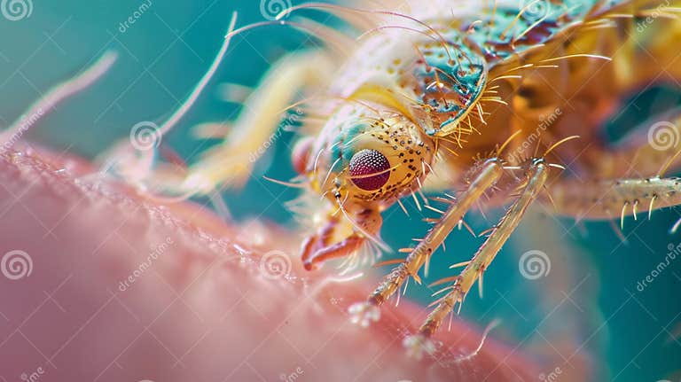 Close up biting flea macro stock photo. Image of hair - 326497584
