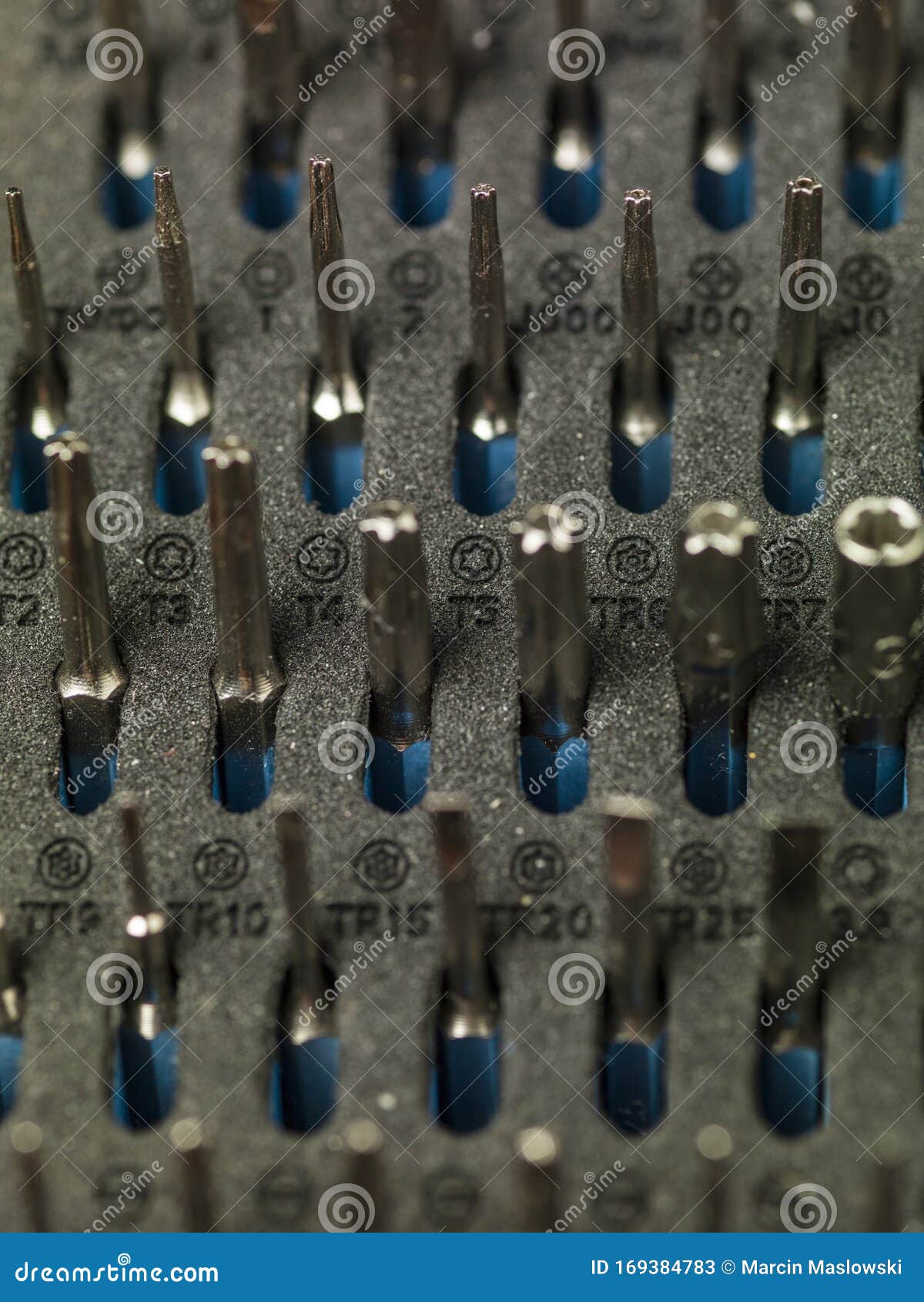 Close-up on Bits, Metal Tips for Various Screws Stock Image - Image of ...