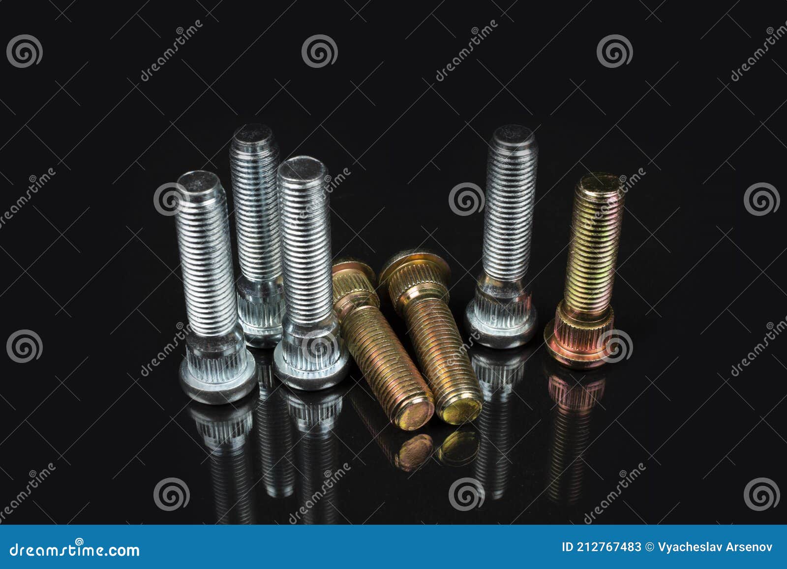 Close-up on Black Background Studs for Fastening Car Wheels Stock Image ...