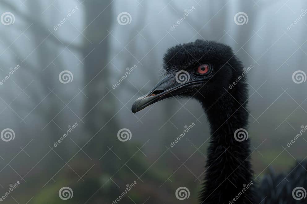 Close-up of a Black Bird with Red Eyes Stock Illustration ...