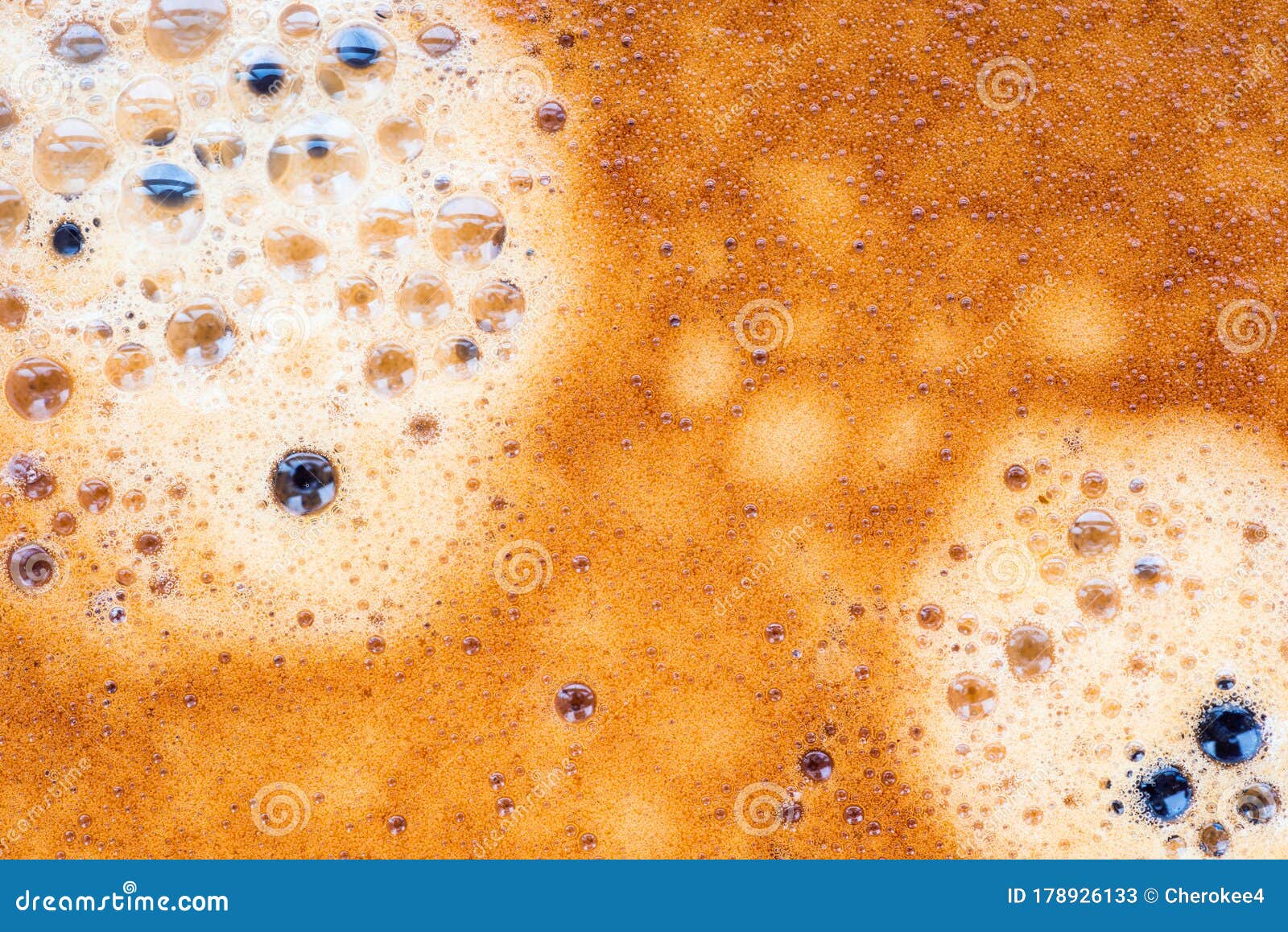 Close Up Black Coffee Crema Foam Texture Background. Stock Image ...