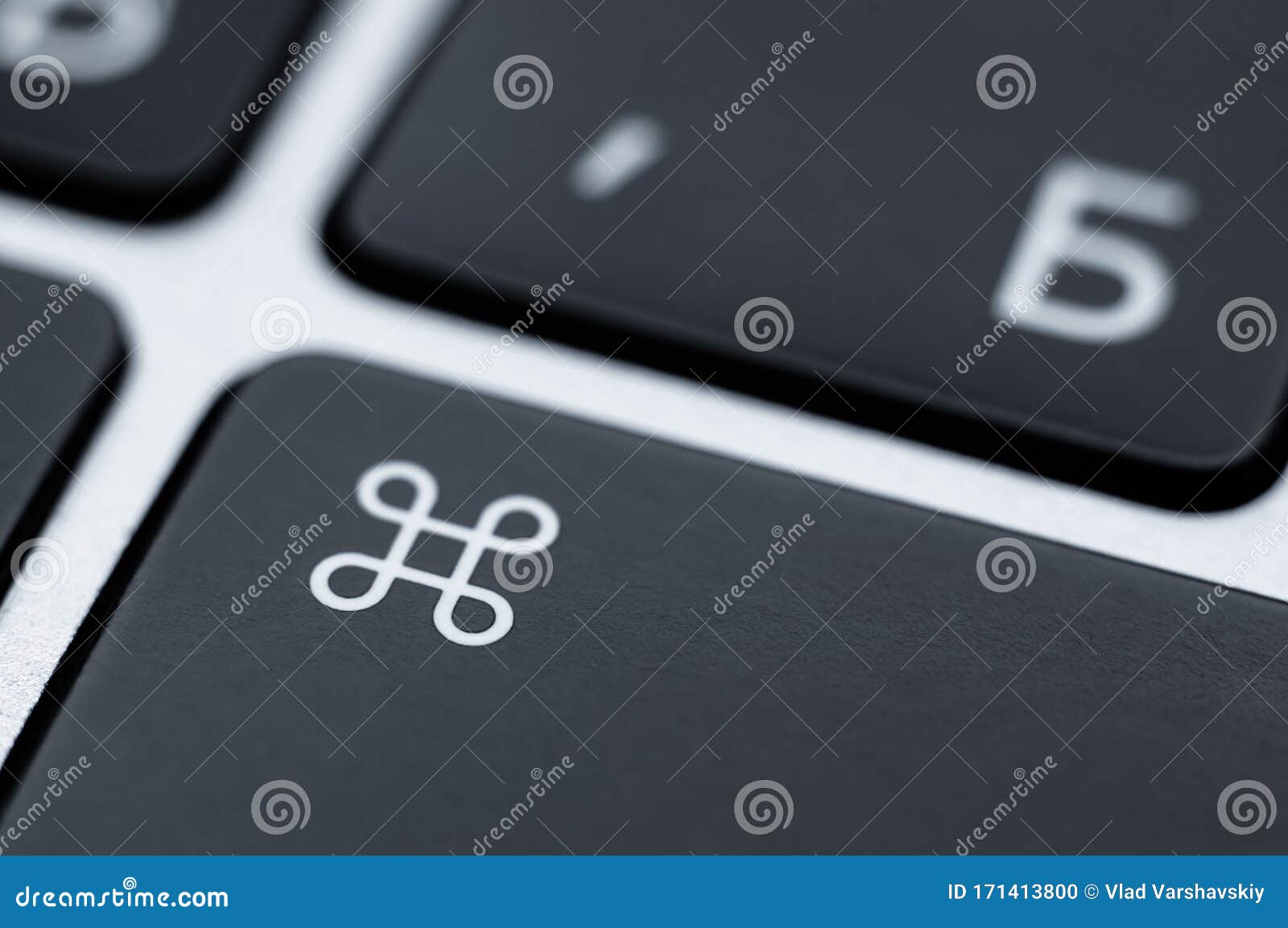 Close-up of a Black Command Key on a Keyboard. Function Key To Control ...