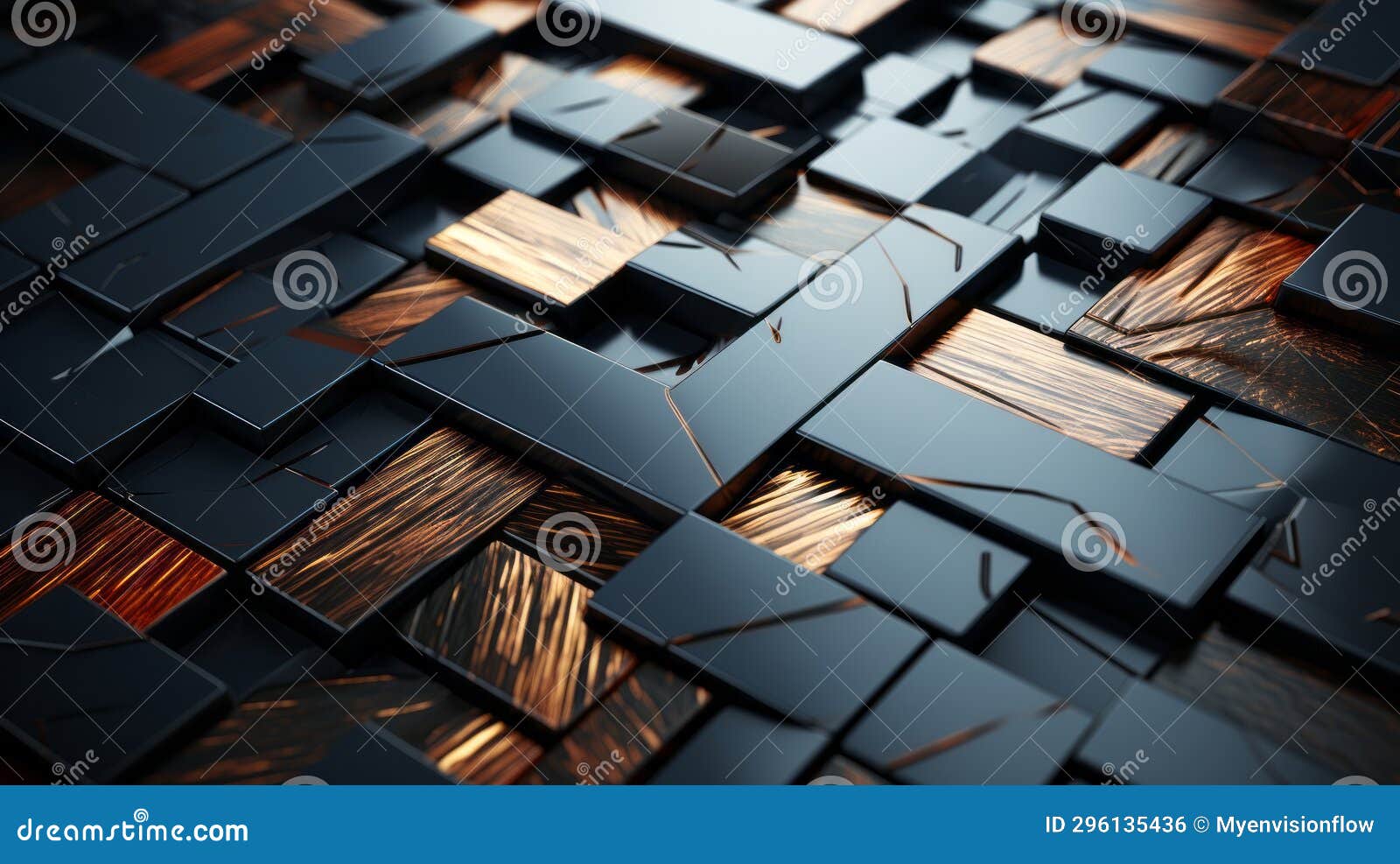 A Close Up of Black and Gold Rectangular Objects Stock Illustration ...