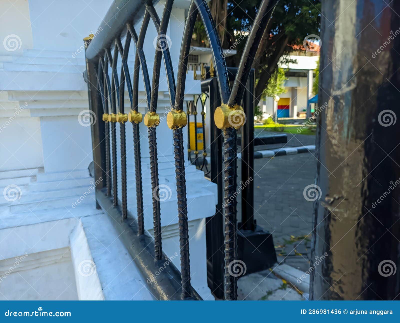 A Close Up of Black Iron Railing Stock Photo - Image of decorative ...