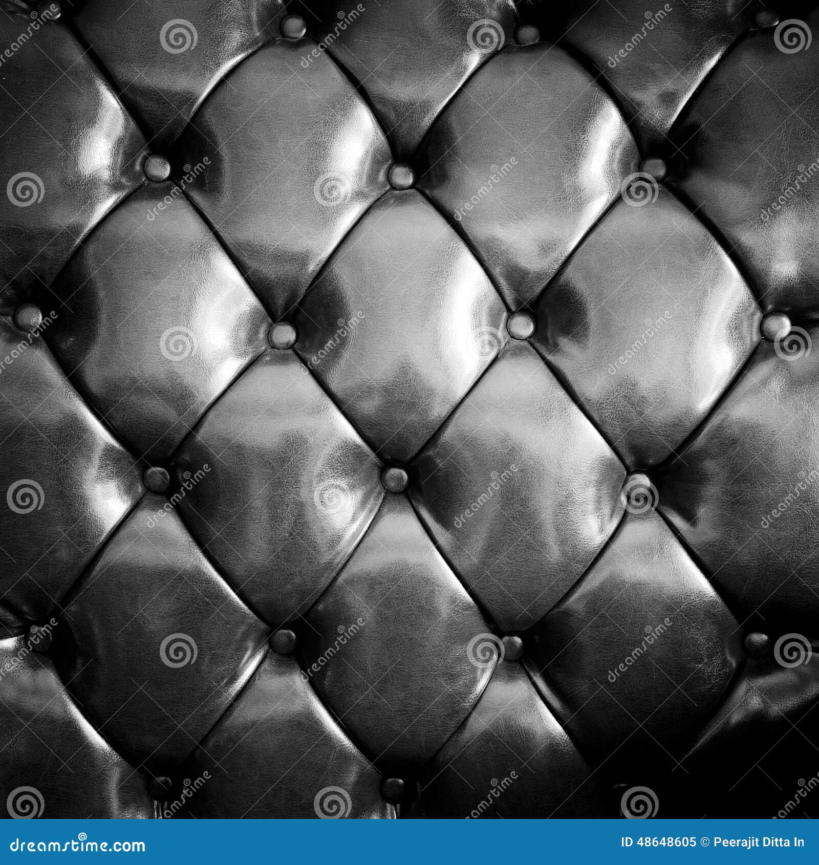 Close Up Black Luxury Buttoned Leather Stock Image - Image of club ...