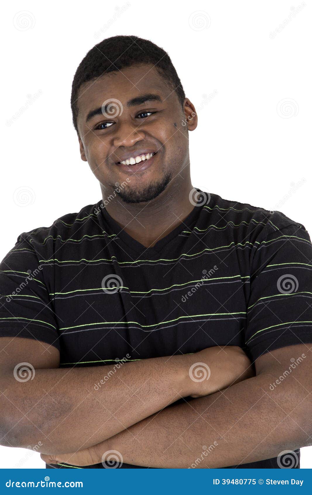 Close Up of a Black Man Portrait Arms Folded Stock Image - Image of ...