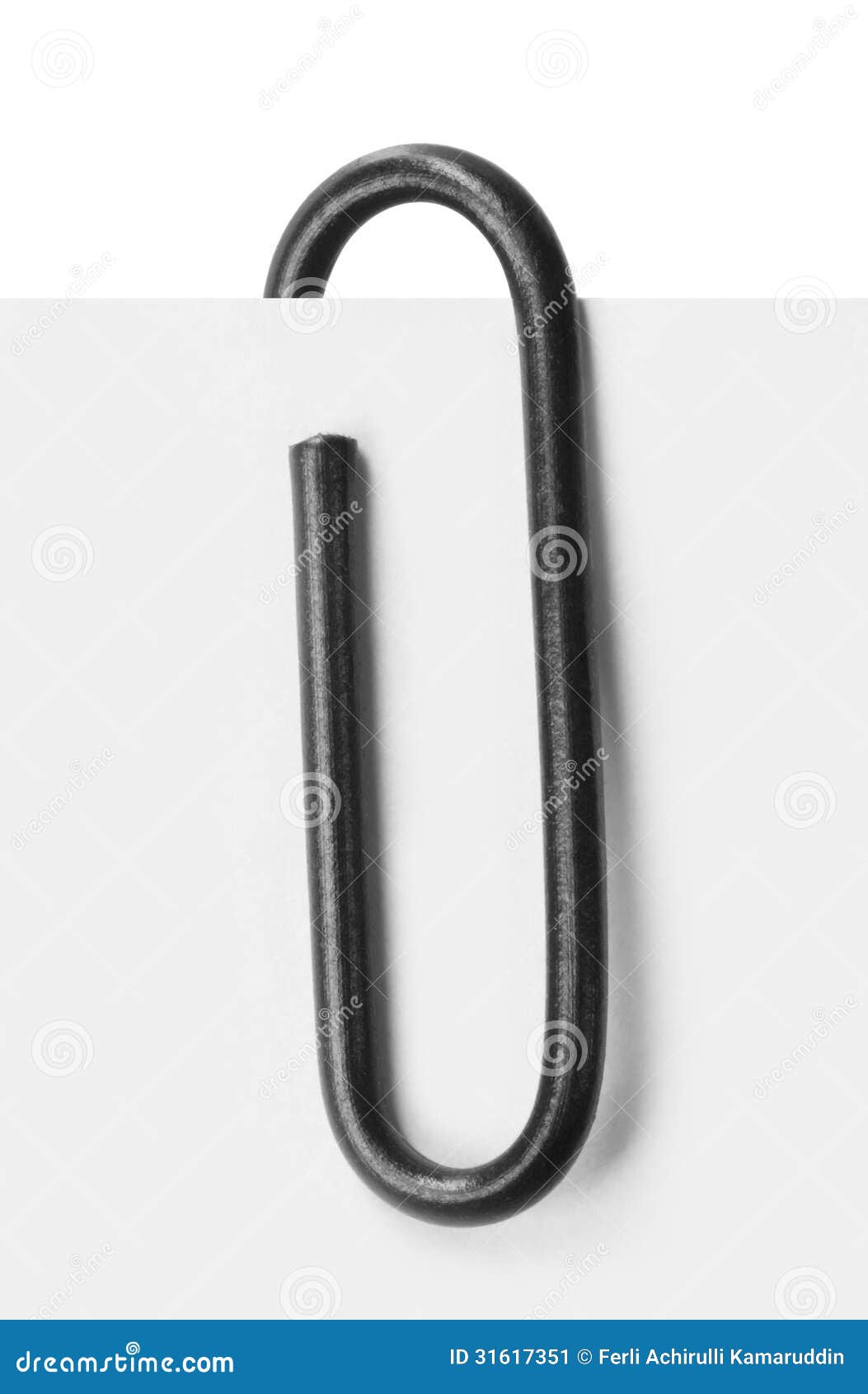 Close Up of a Black Paper Clip Stock Image - Image of copyspace, label ...