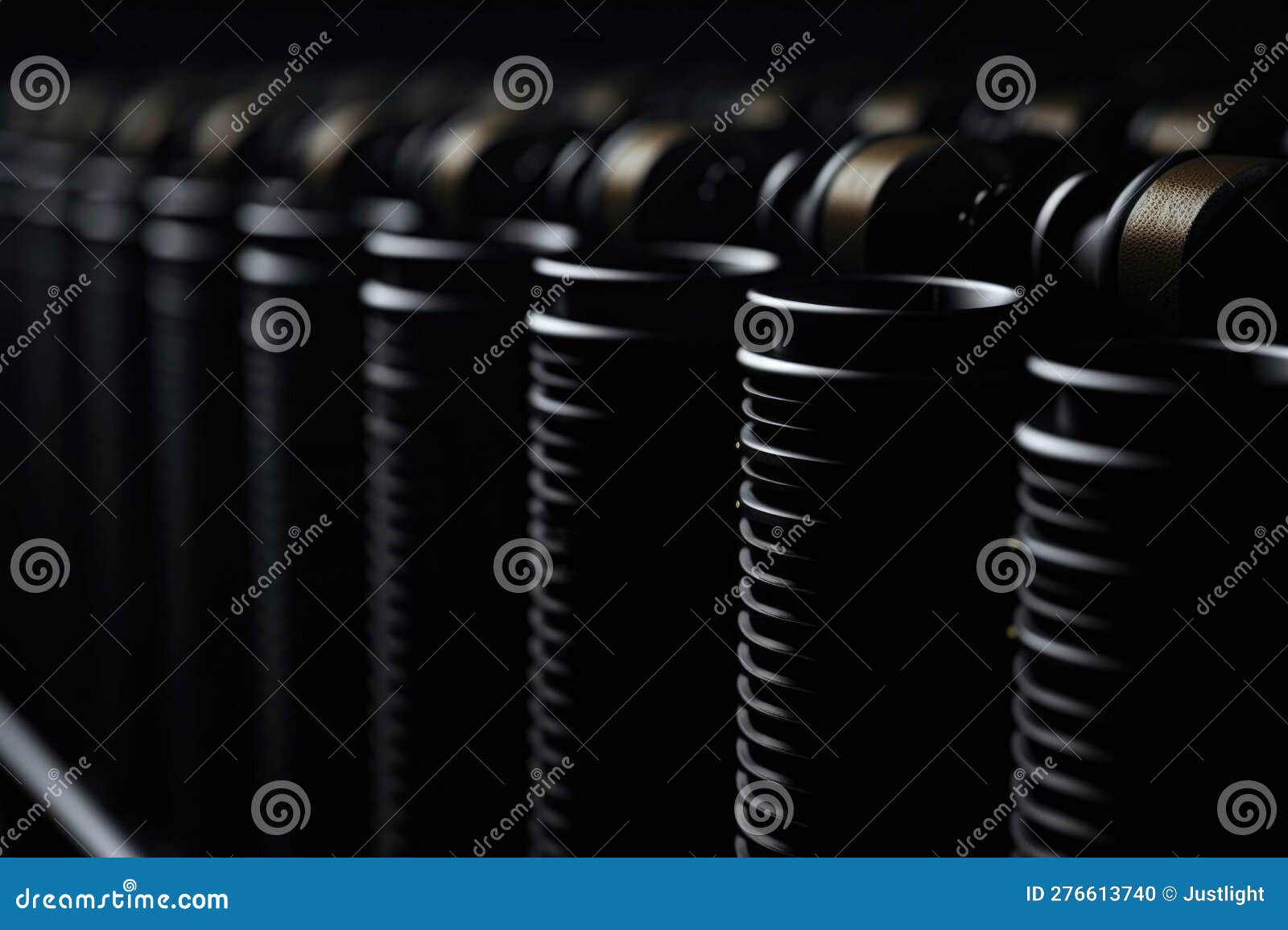 Close Up of a Black Racing Engine Cogs Pistons and Cables Visible ...