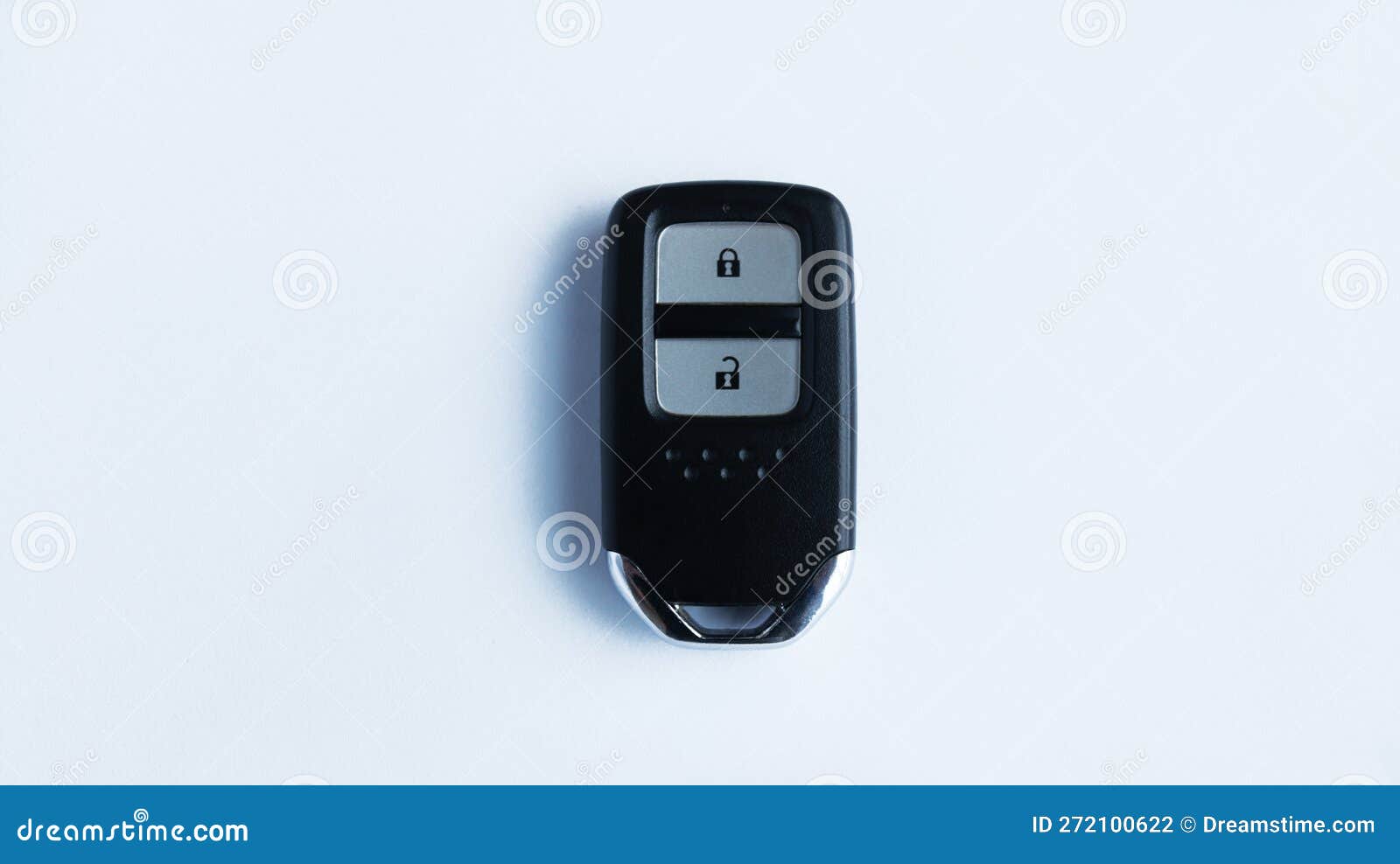 Close Up Black Remote Car Key Isolated on White with Lock and Unlock ...