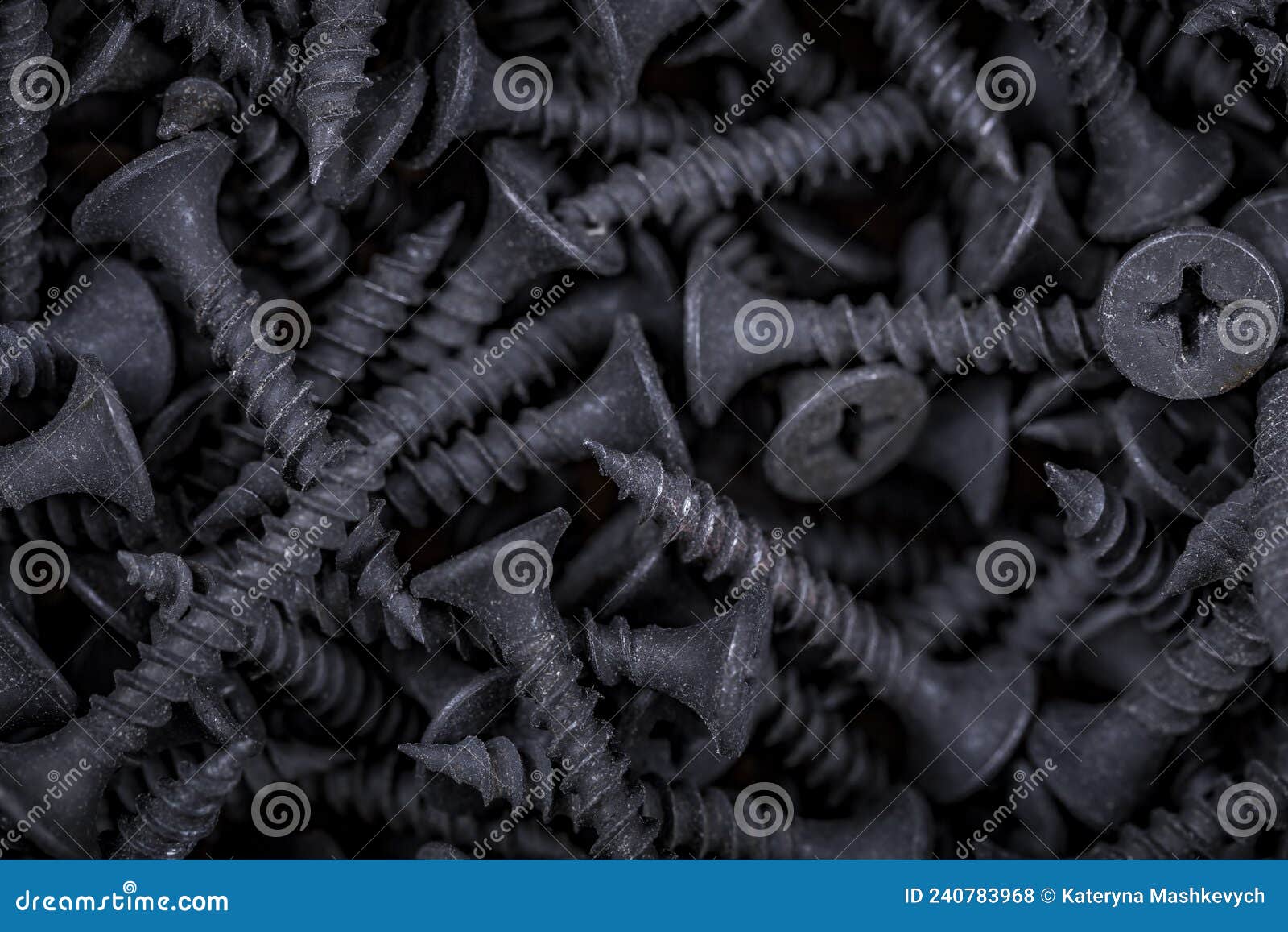 Close Up of Black Self-tapping Screws on the Counter of a Hardware ...