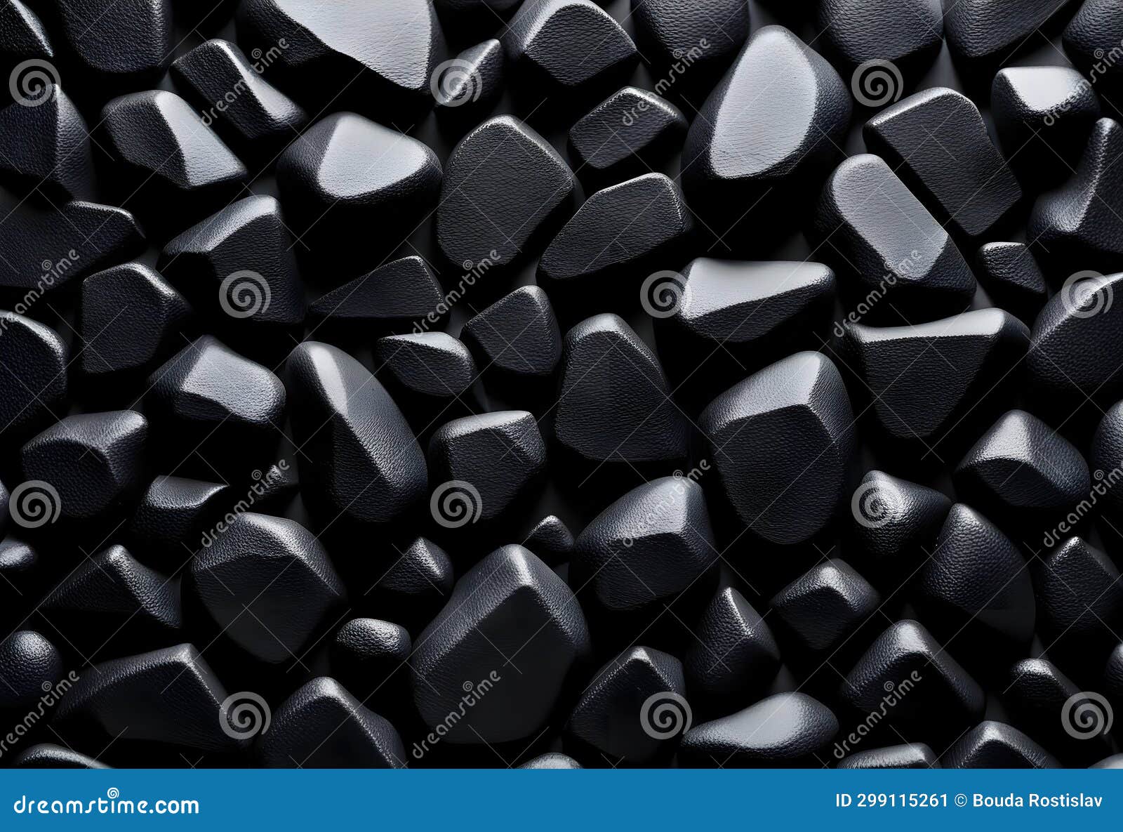 Close-up of Black, Shiny Rock Stone Wall with Black Background, Post ...
