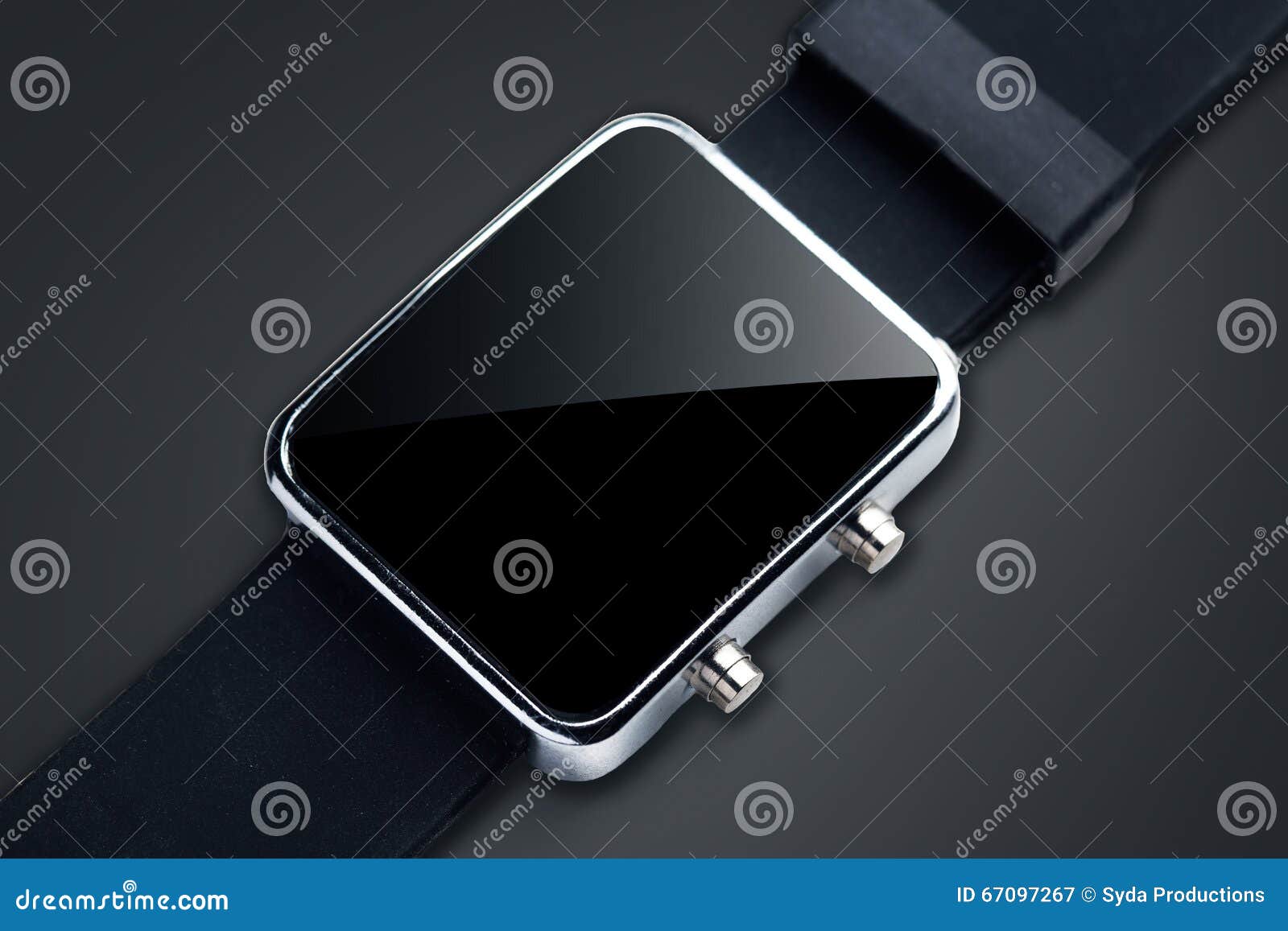 Close Up of Black Smart Watch Stock Image - Image of blank, object ...