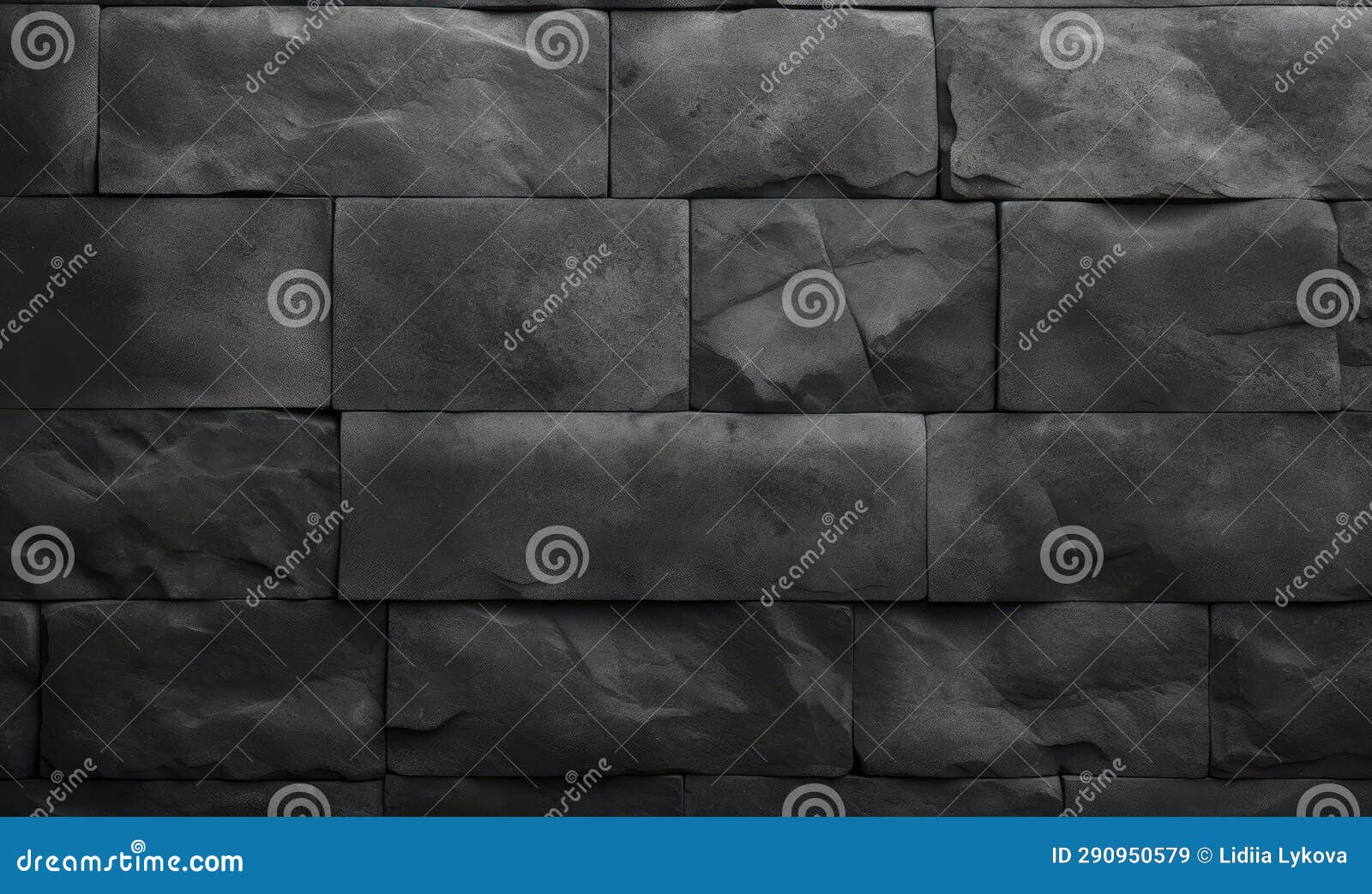 Close-up of a Black Stone Block Wall Texture. Created with AI Stock ...