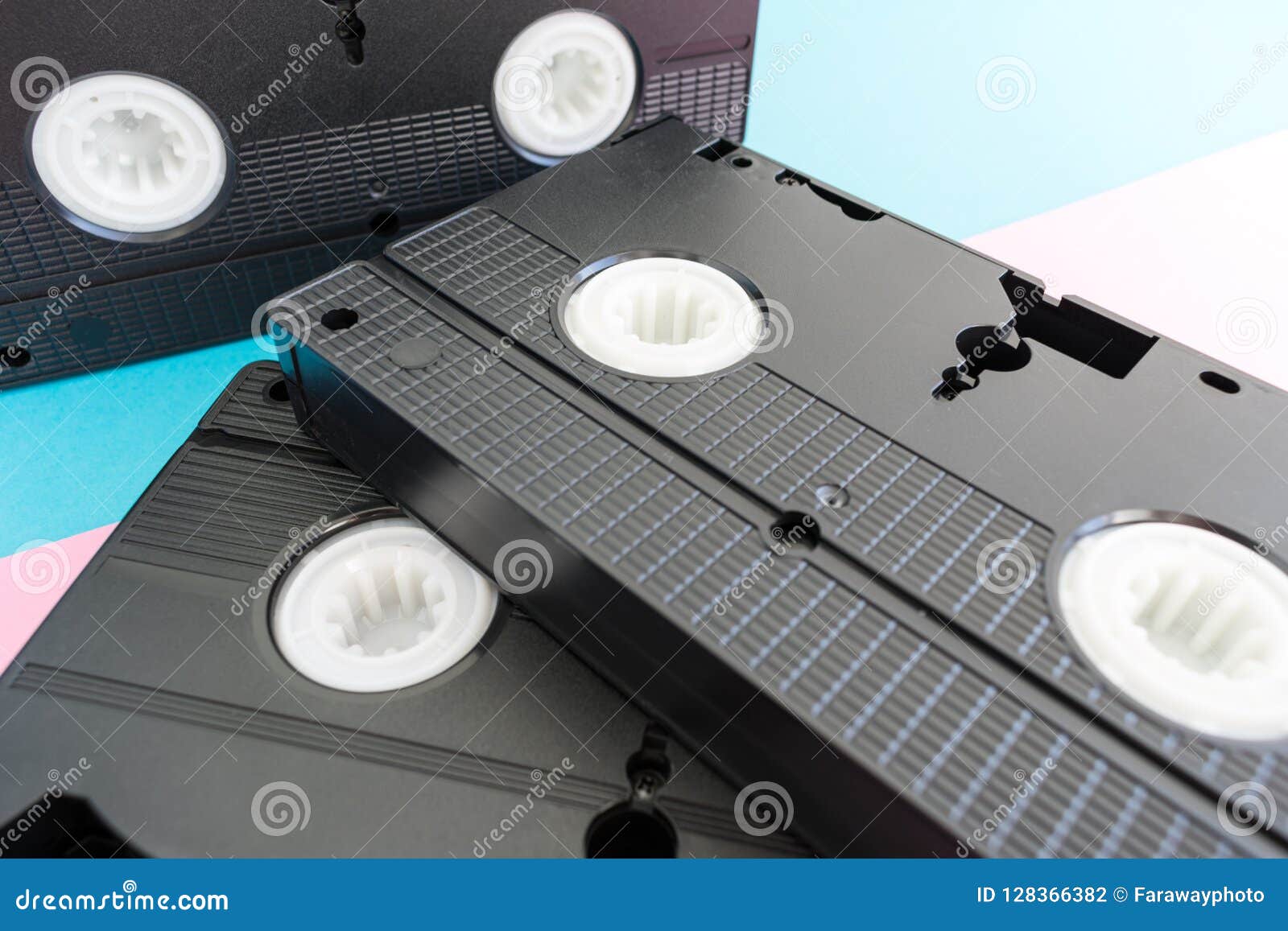 Close Up on 3 Black VHS Video Tapes Lying Stock Photo - Image of ...