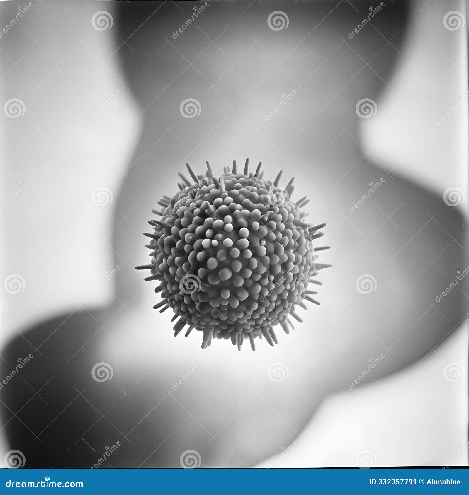 Spiky Microscopic Object in Abstract Monochrome Background Stock ...