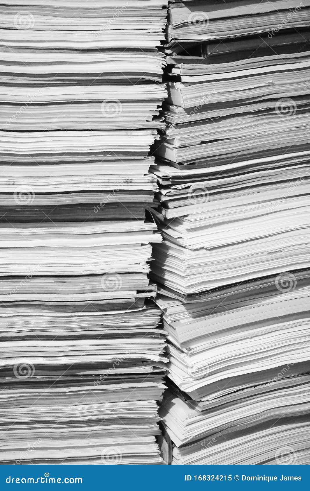 A Tall Pile of Papers, Documents & Magazines Stock Image - Image of ...