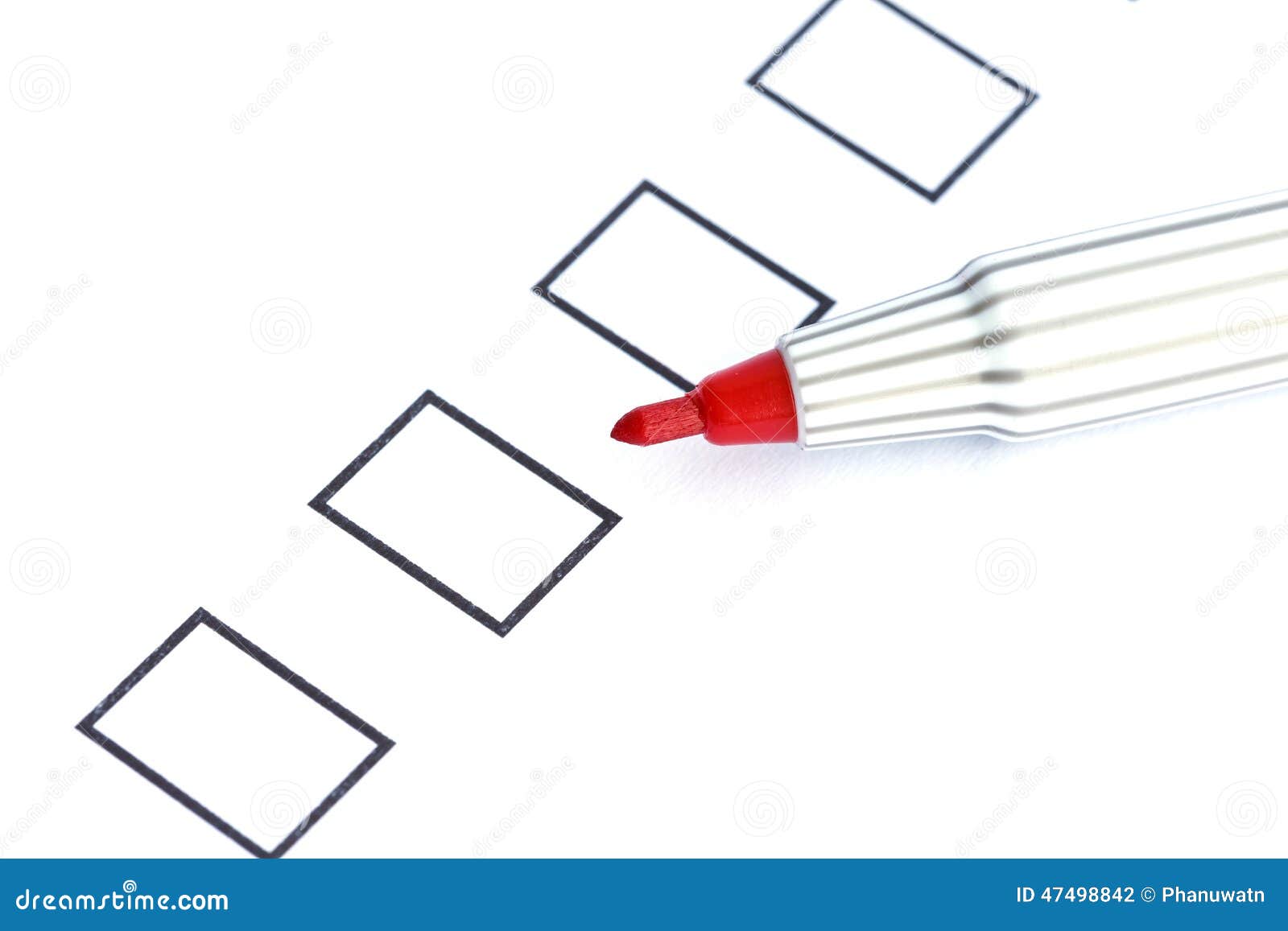Close up blank checkbox stock photo. Image of ballot - 47498842