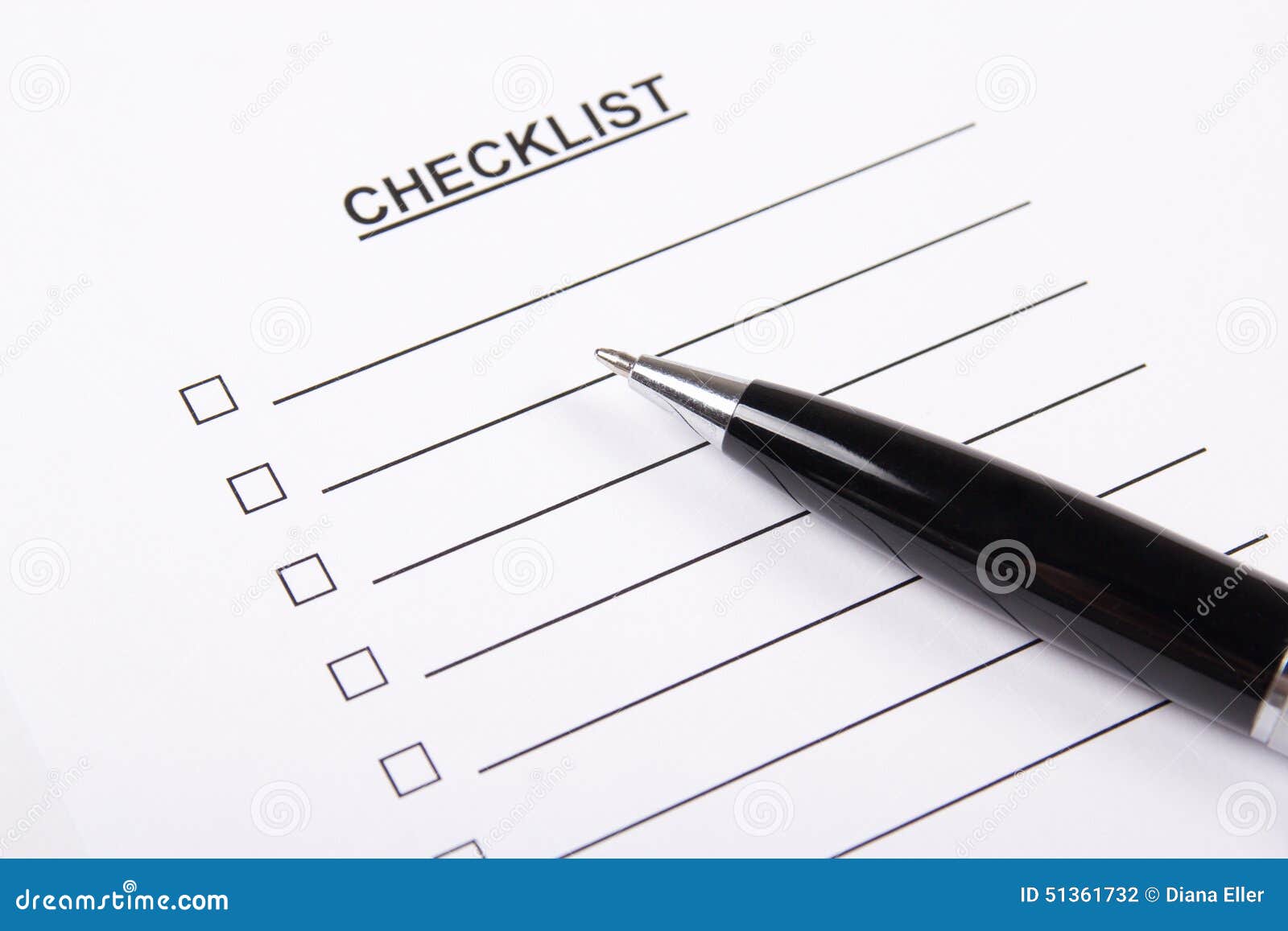 Close Up of Blank Checklist and Pen Stock Photo - Image of ...