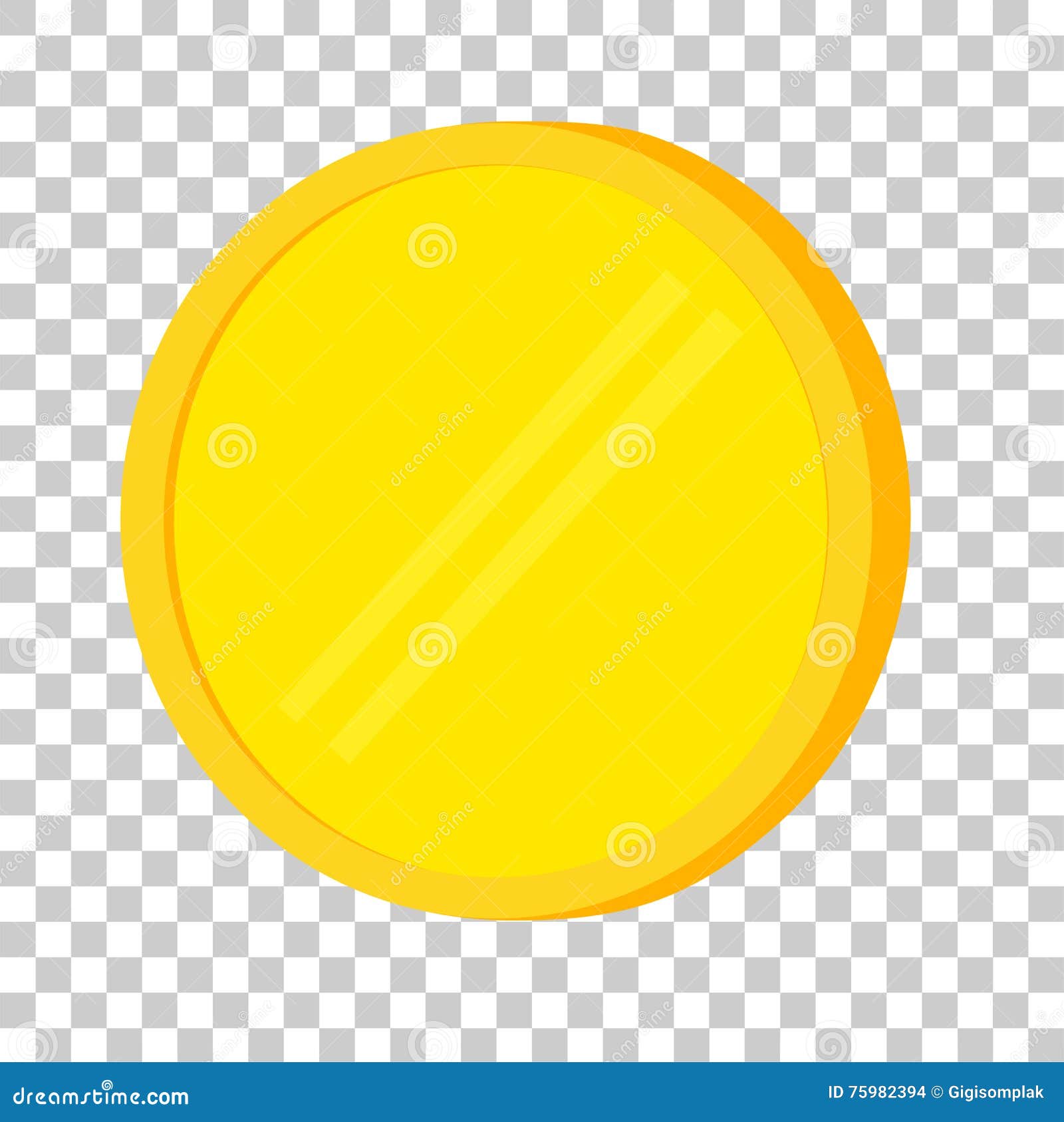 Close Up of Blank Golden Coin Stock Vector - Illustration of cash ...