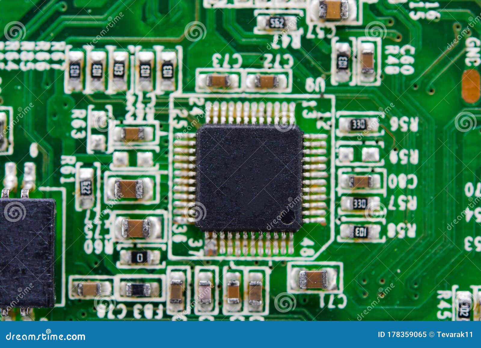 Close Up Blank Microchip on Electronic Circuit Board Stock Image ...