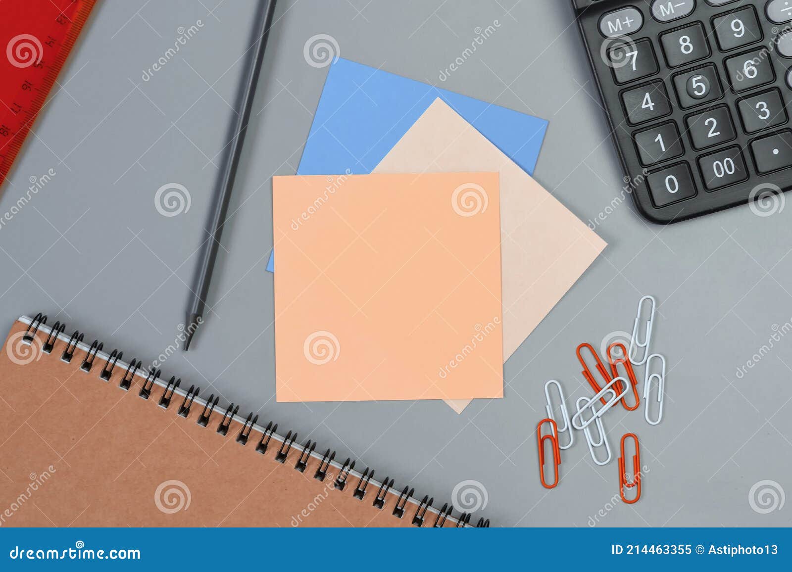 Close Up of Blank Note on the Table. Top View Stock Image - Image of ...