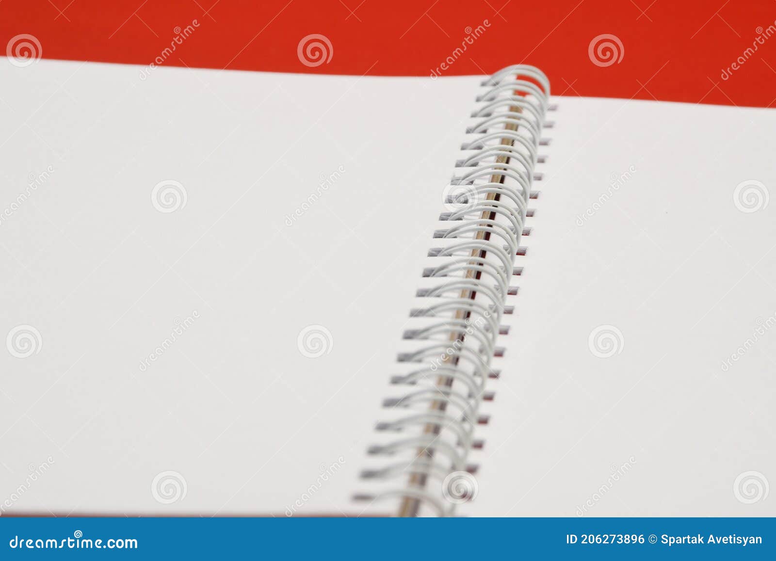 Close-up Blank Notebook with White Papers and White Springs. Stock ...