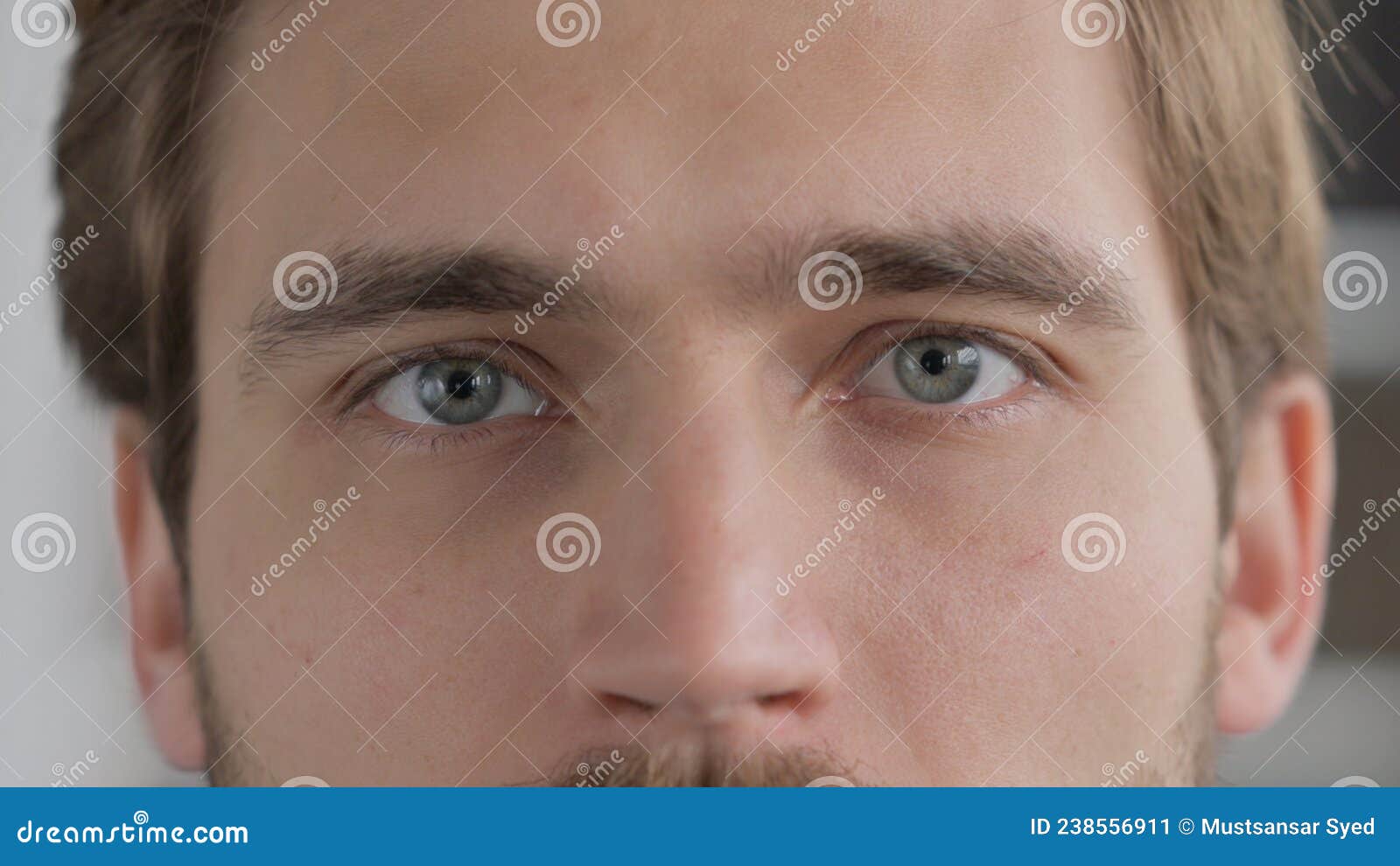 Close Up of Blinking Eyes of Man Looking at the Camera Stock Image ...