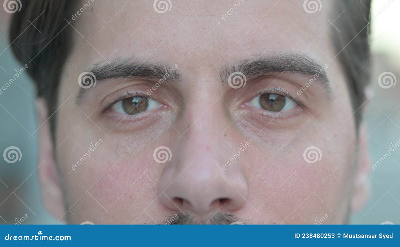Close Up of Blinking Eyes of Man Looking at Camera Stock Image - Image ...