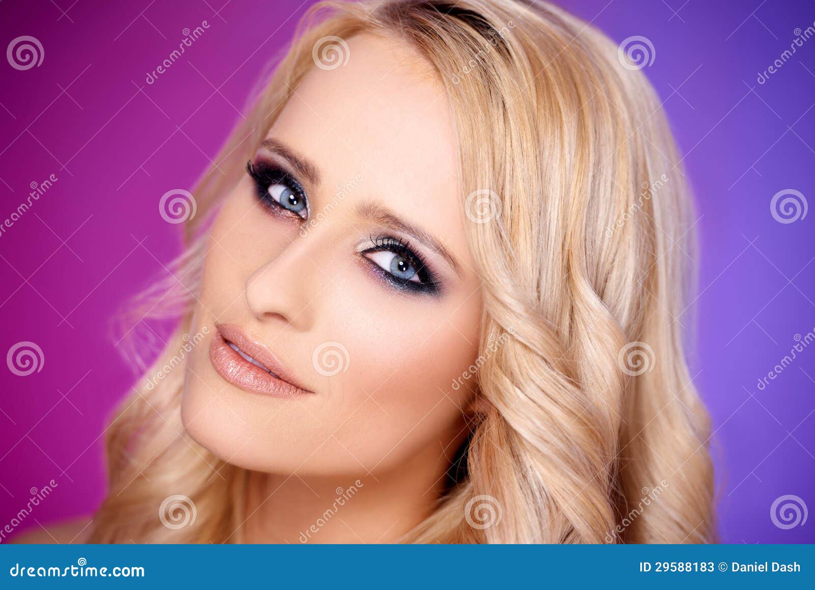 Close Up Of Blond Woman Stock Image Image Of Blue Attractive 29588183