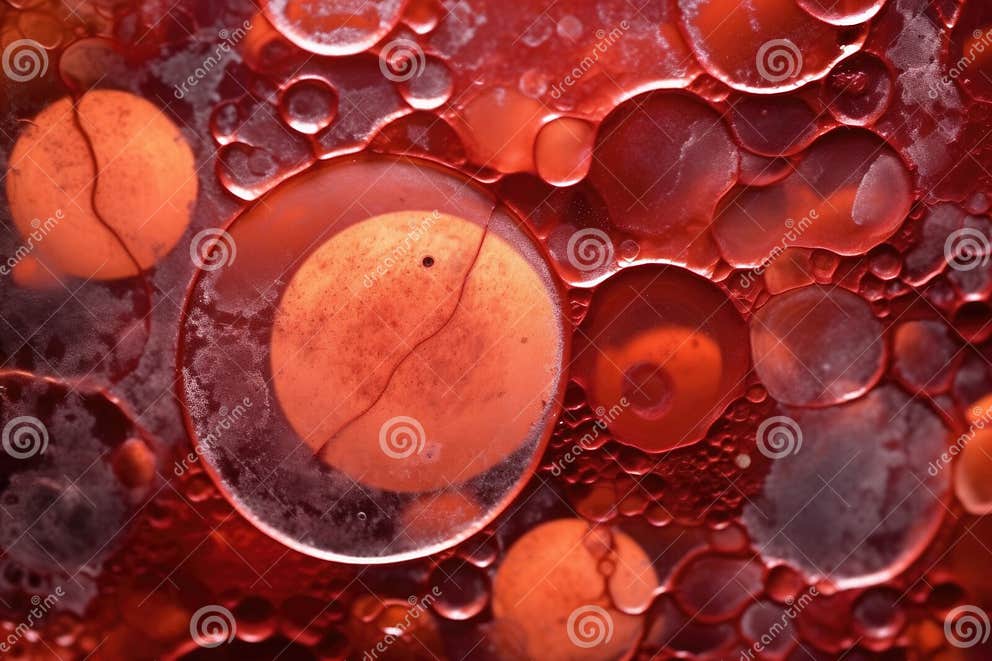 Close-up of Blood Cells on Microscope Slide Stock Illustration ...