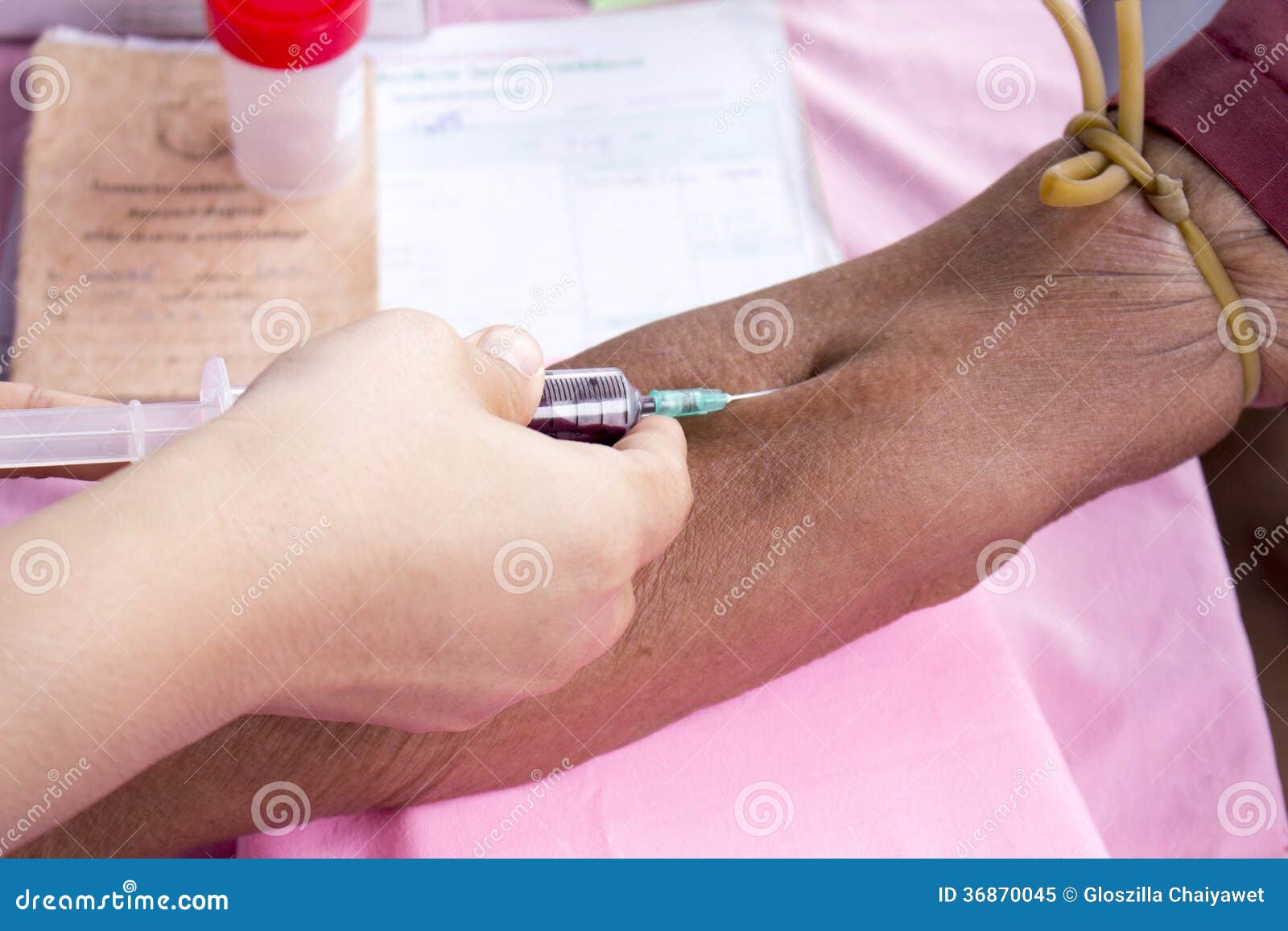 Close Up of Blood Extraction in Lab Stock Image - Image of nurse ...