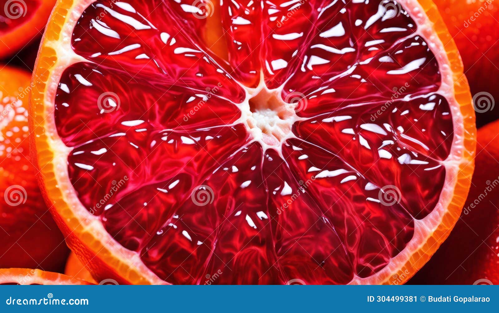 A Close Up of a Blood Orange Cut in Half Stock Illustration ...