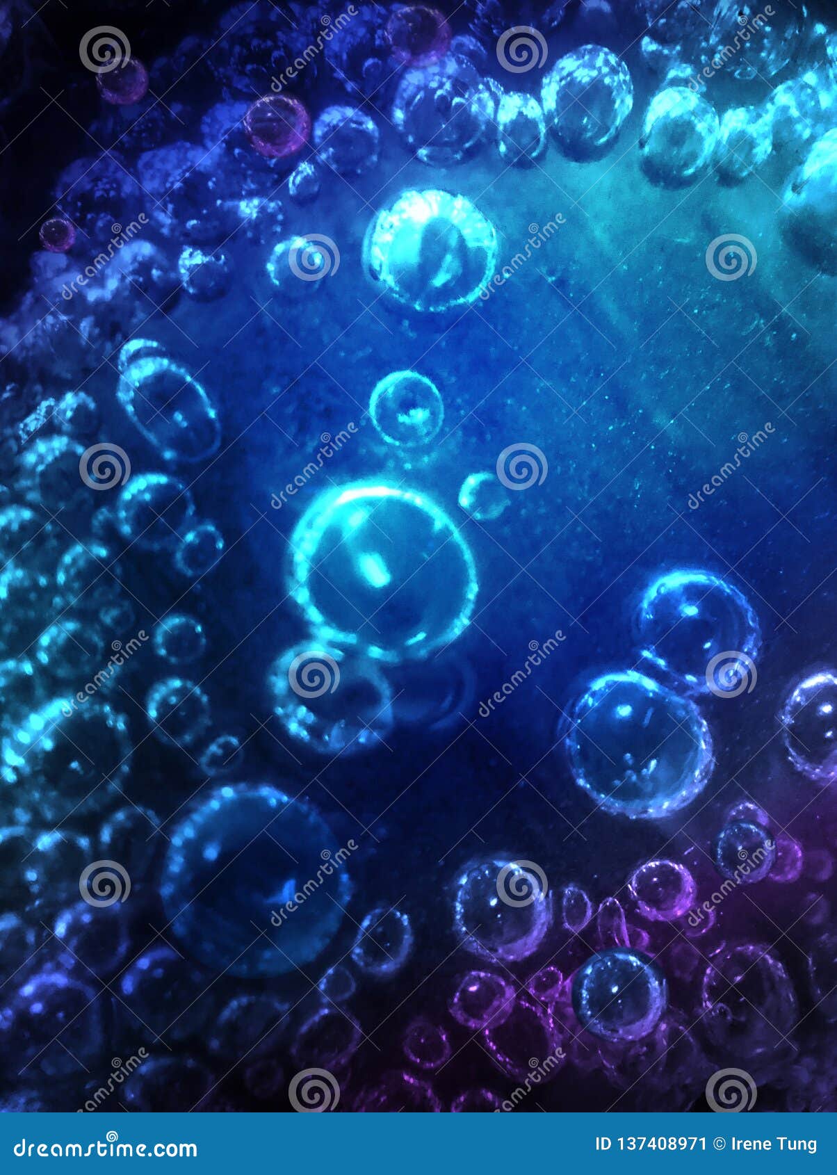 Close Up of Blue Bubbles in Water Stock Image - Image of water ...