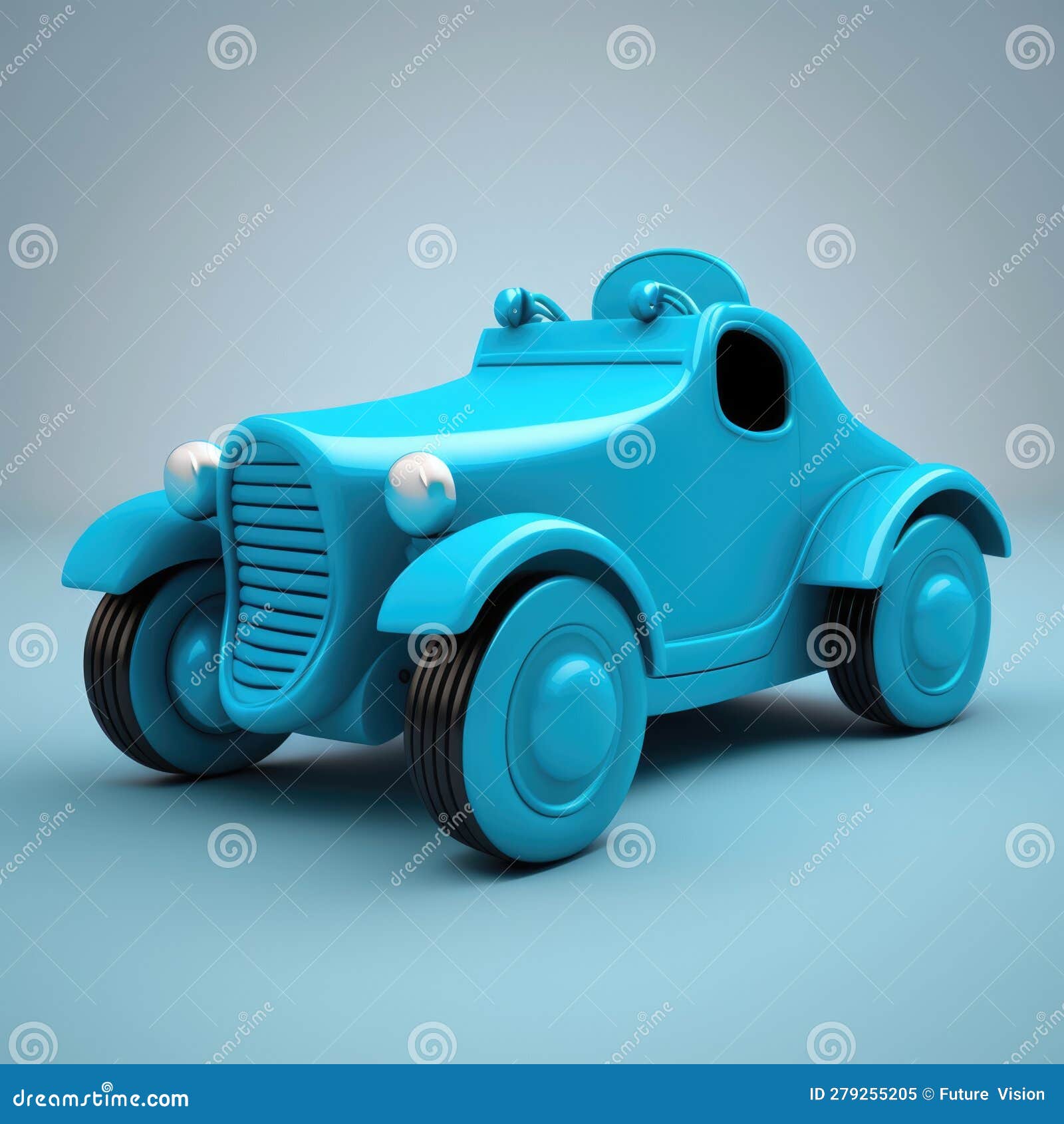 Close Up of Blue Car Toy on Blue Background, Created Using Generative ...