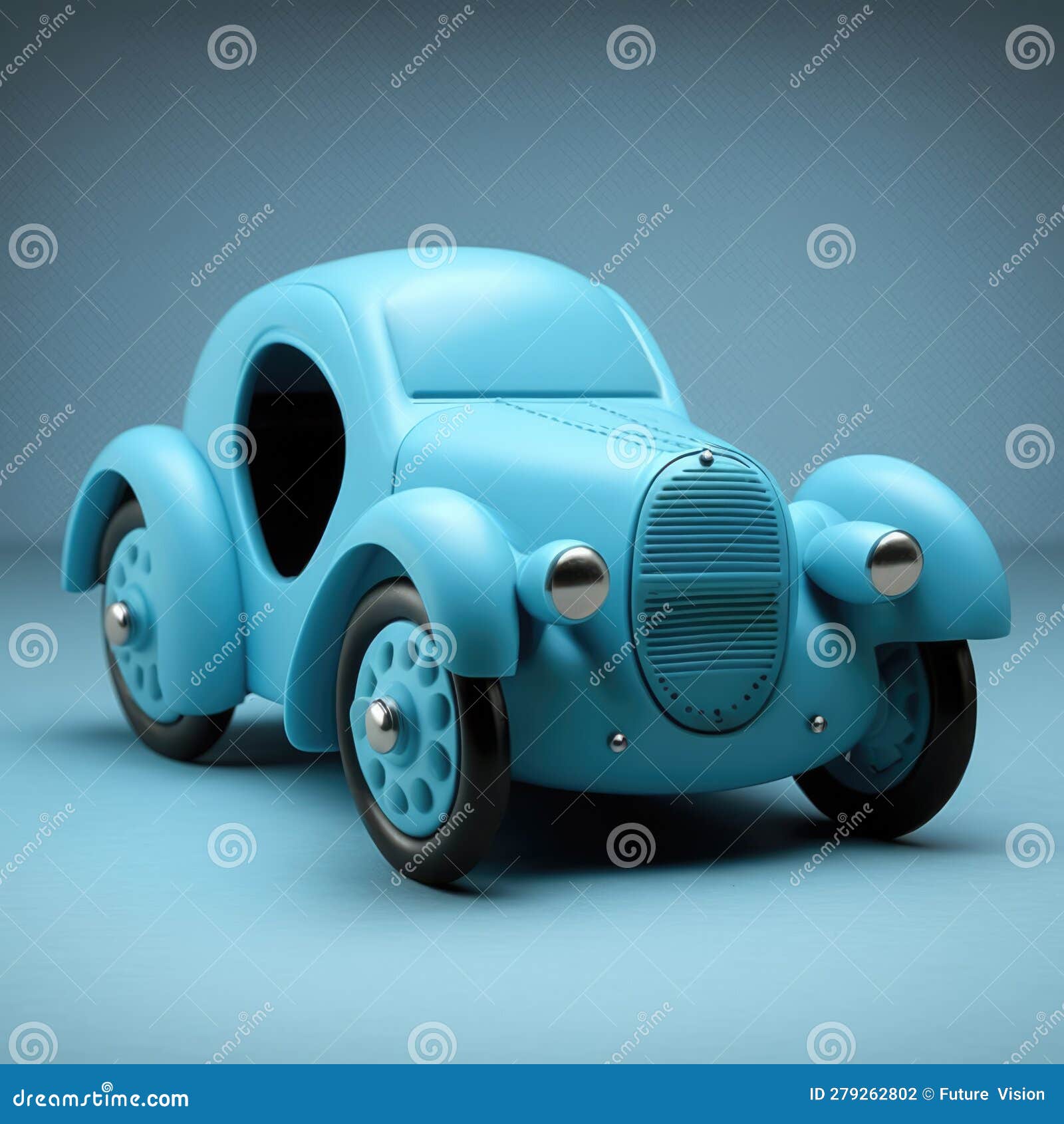 Close Up of Blue Car Toy on Blue Background, Created Using Generative ...