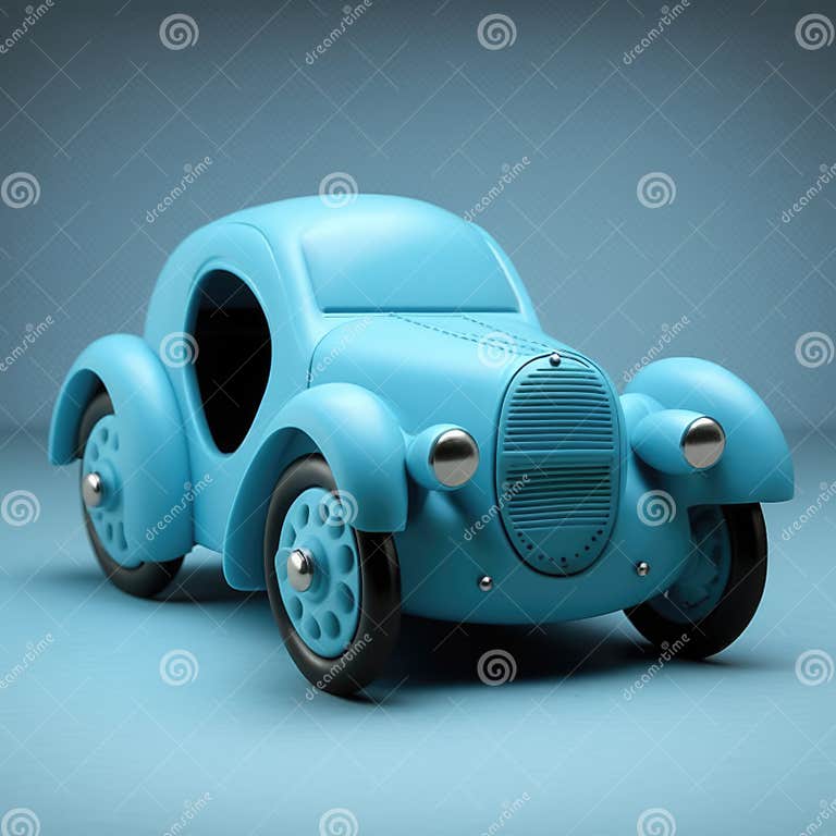 Close Up of Blue Car Toy on Blue Background, Created Using Generative Ai Technology Stock ...